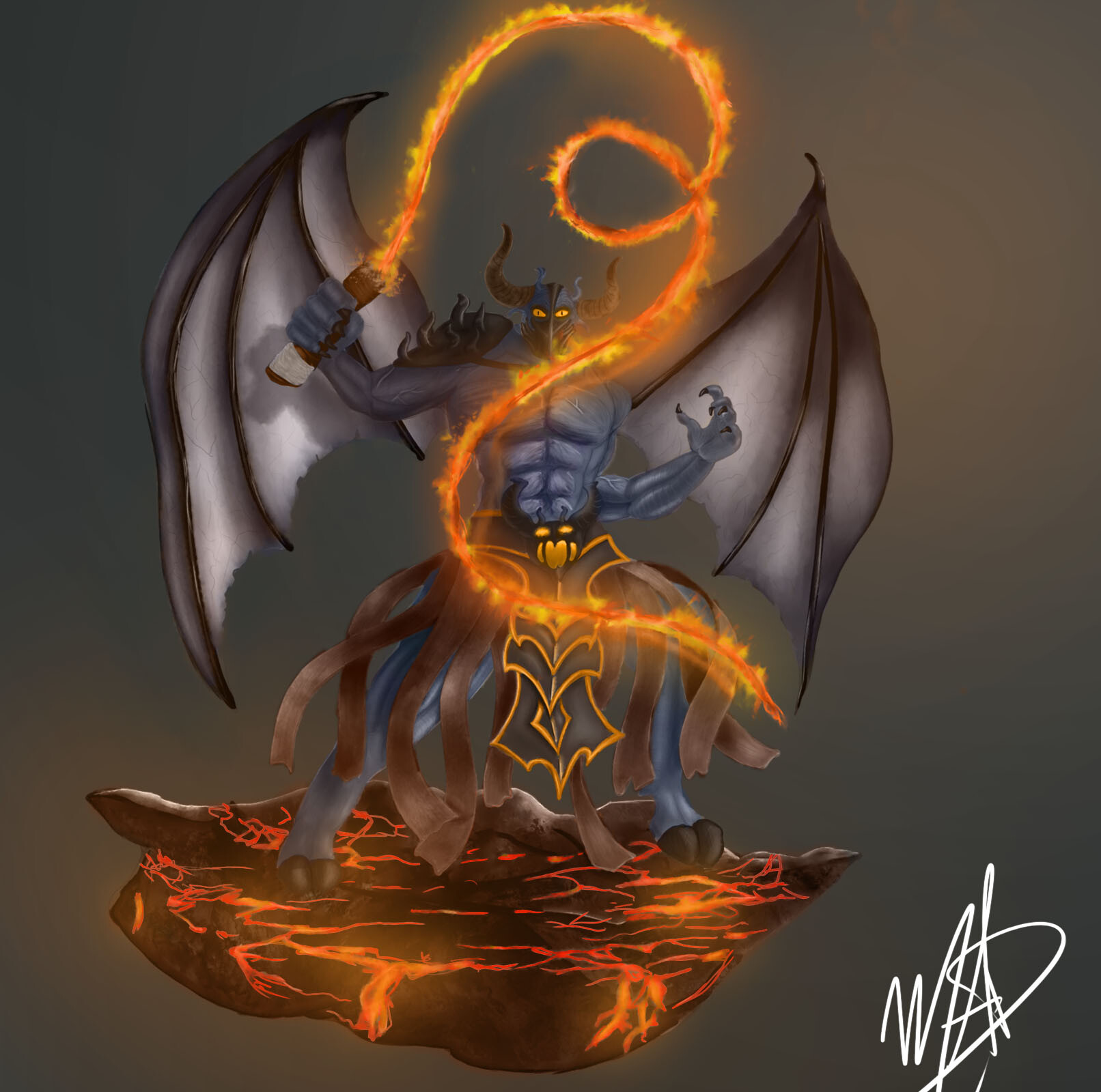 ArtStation - Demon of Might - A Balrog