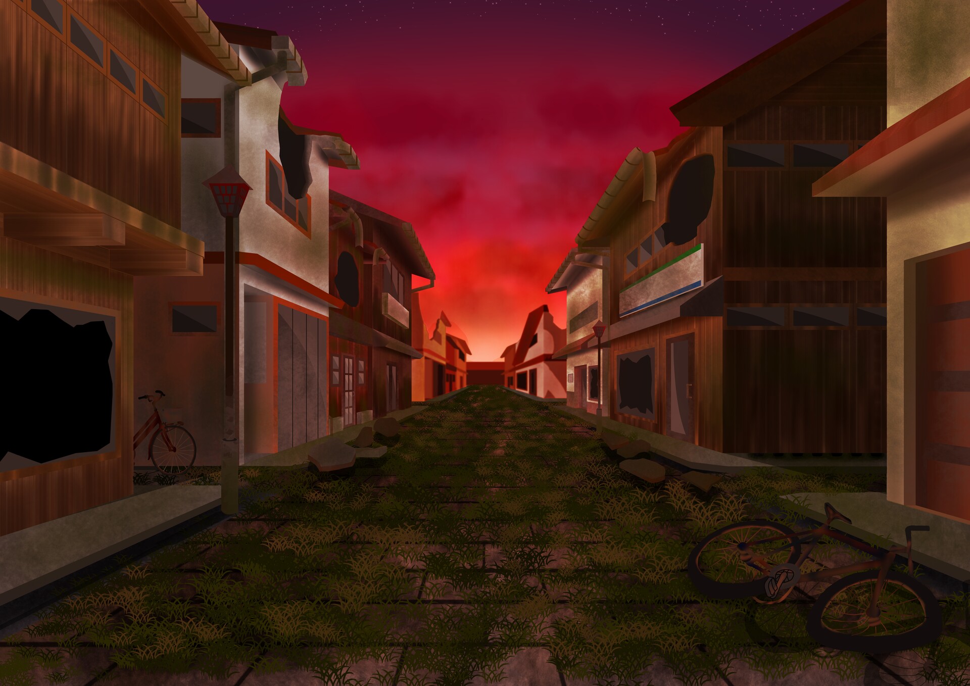 ArtStation - Post-Apocalyptic Street Illustration