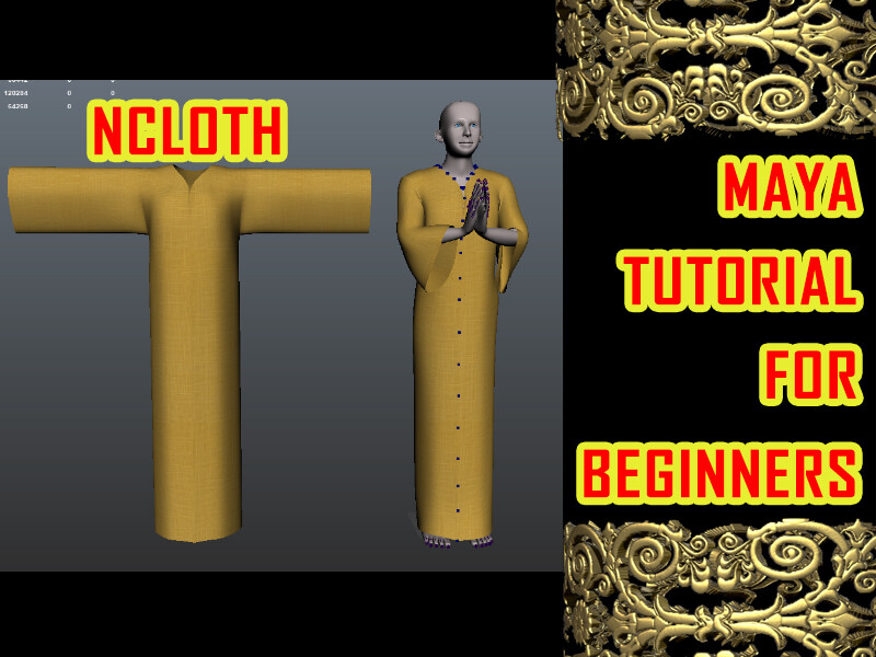 ArtStation - character cloth in maya | maya tutorial in hindi|maya cloth simulation | ncloth in maya
