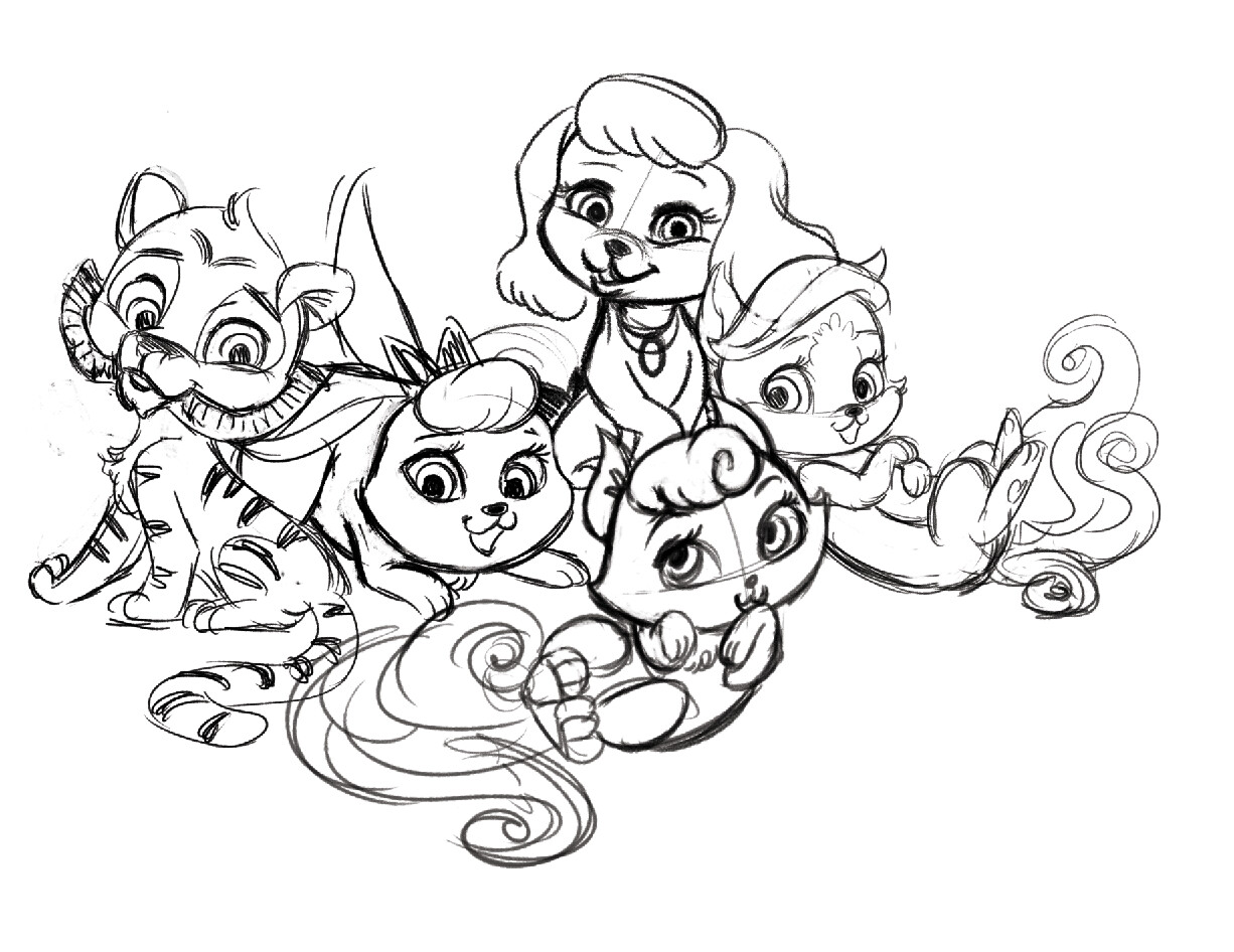 disney princess pet coloring pages