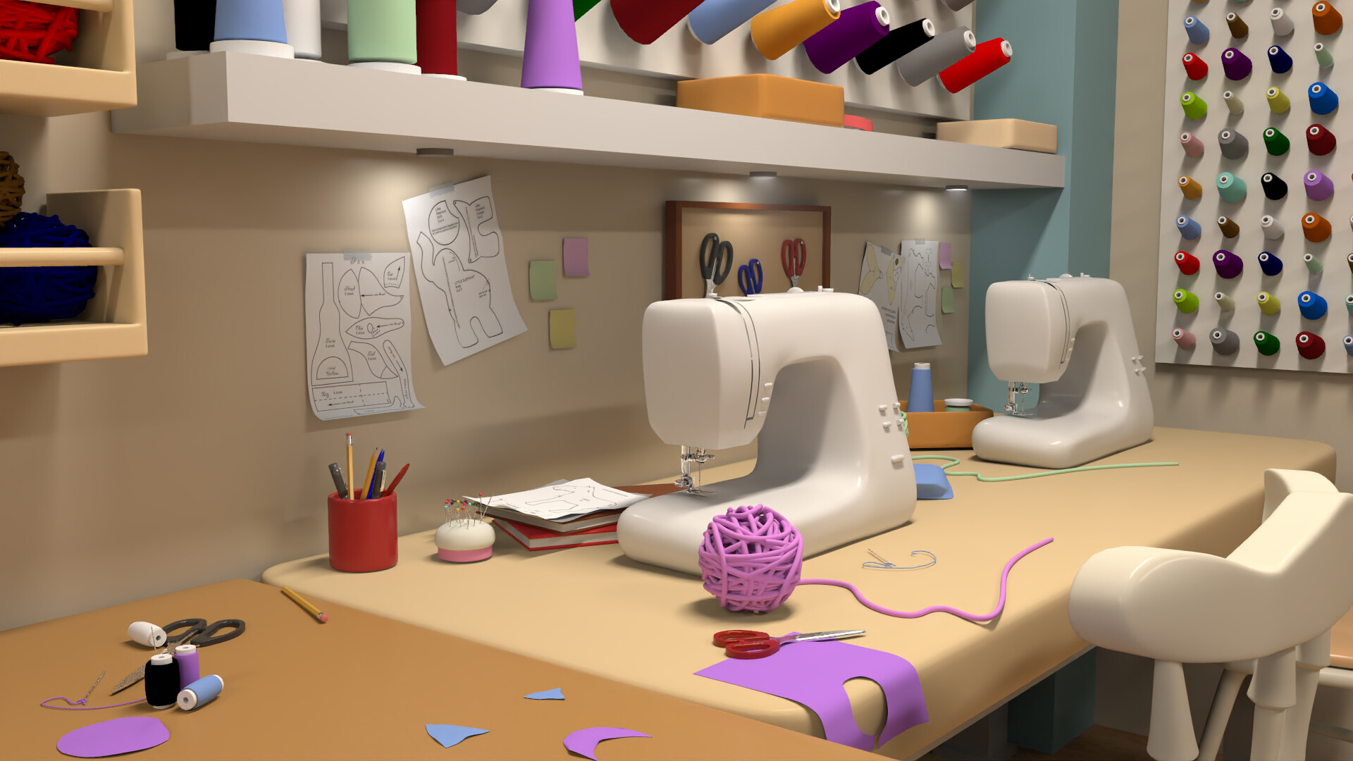 ArtStation - Sewing Room Environment : Unpretty Short Movie