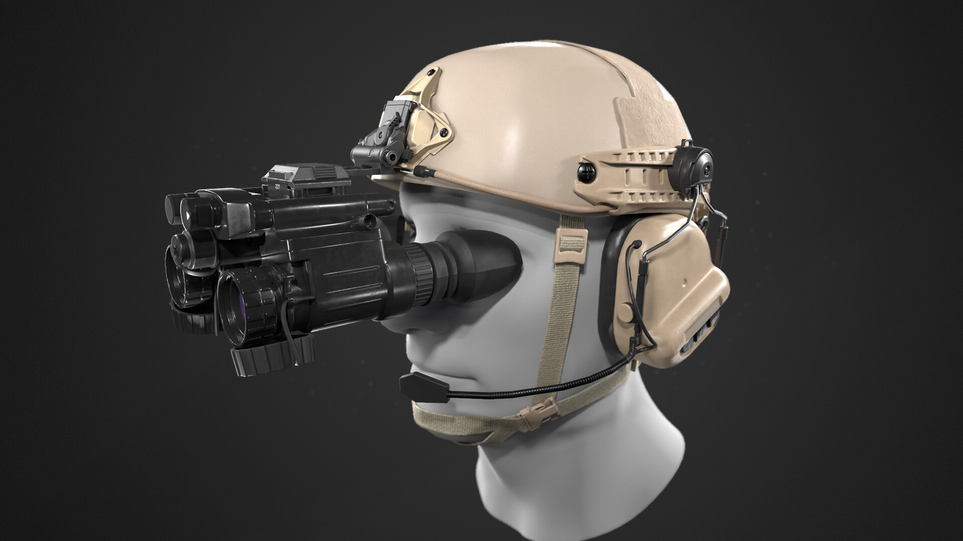ArtStation - Tactical Helmet with Headset and Night Vision + Mount.