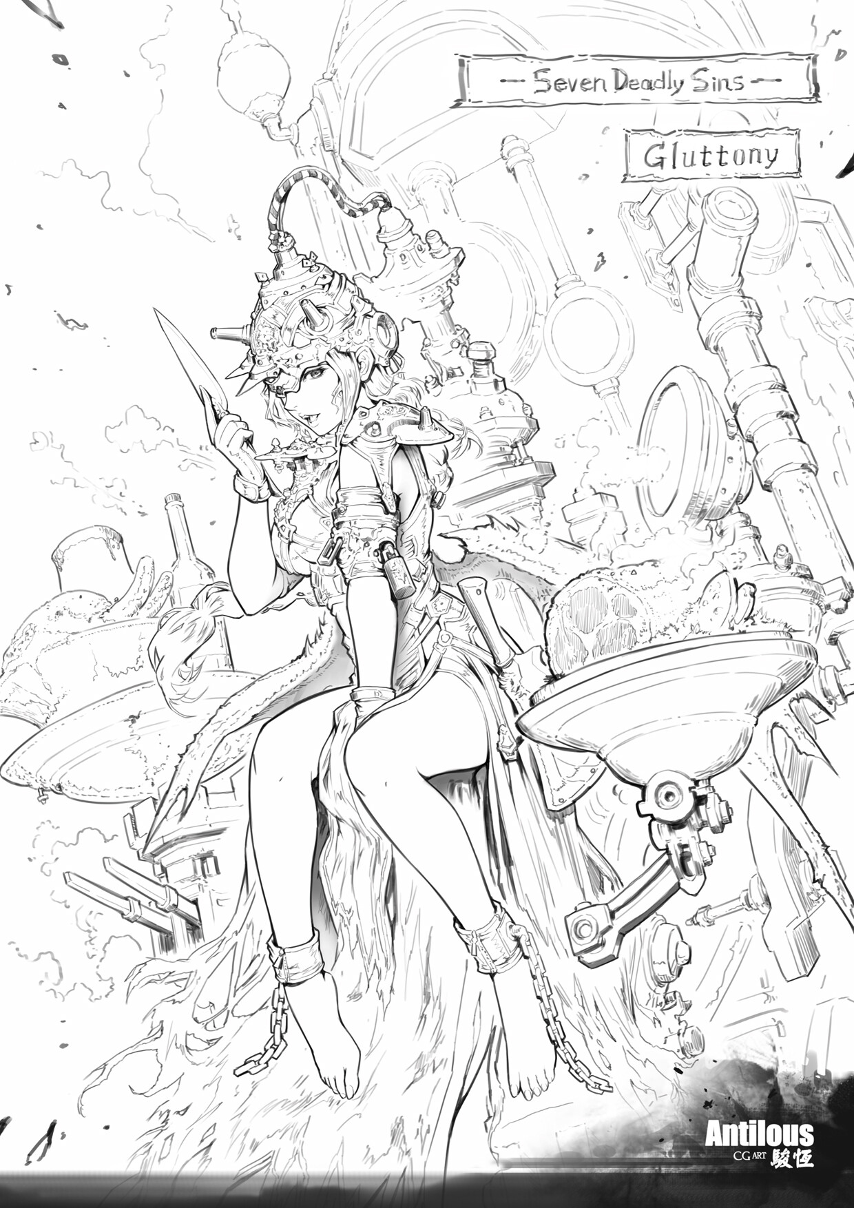 gluttony coloring pages