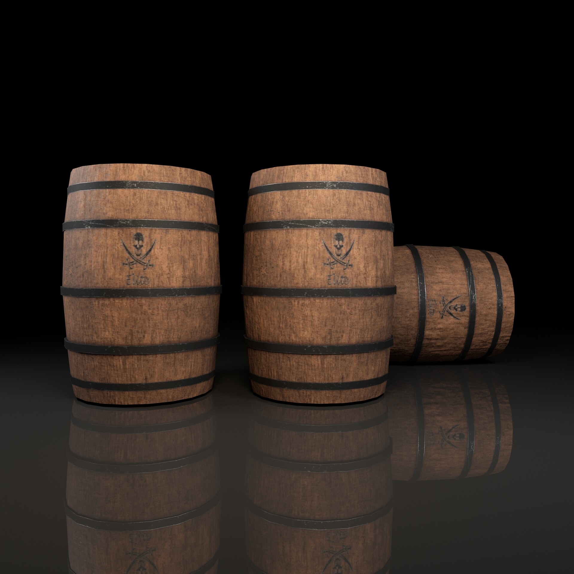 ArtStation - Wooden Barrel 3D Model Design