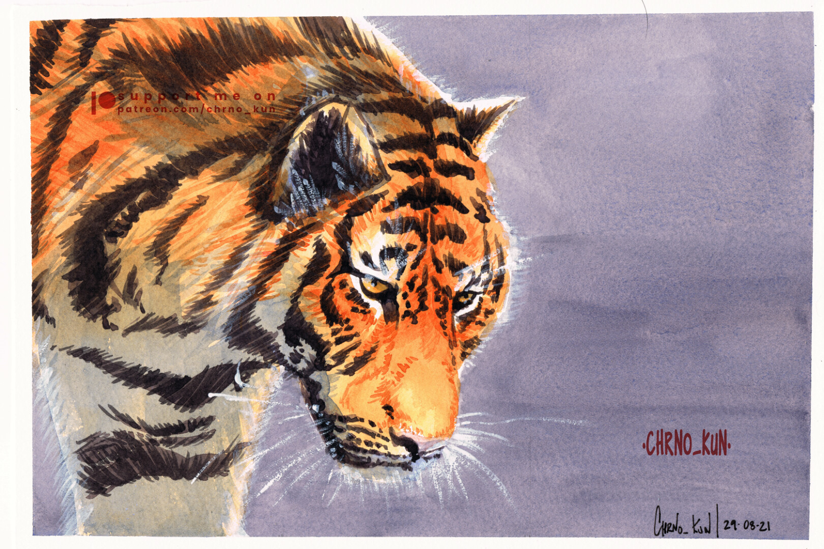 ArtStation - Tiger I: Watercolor work