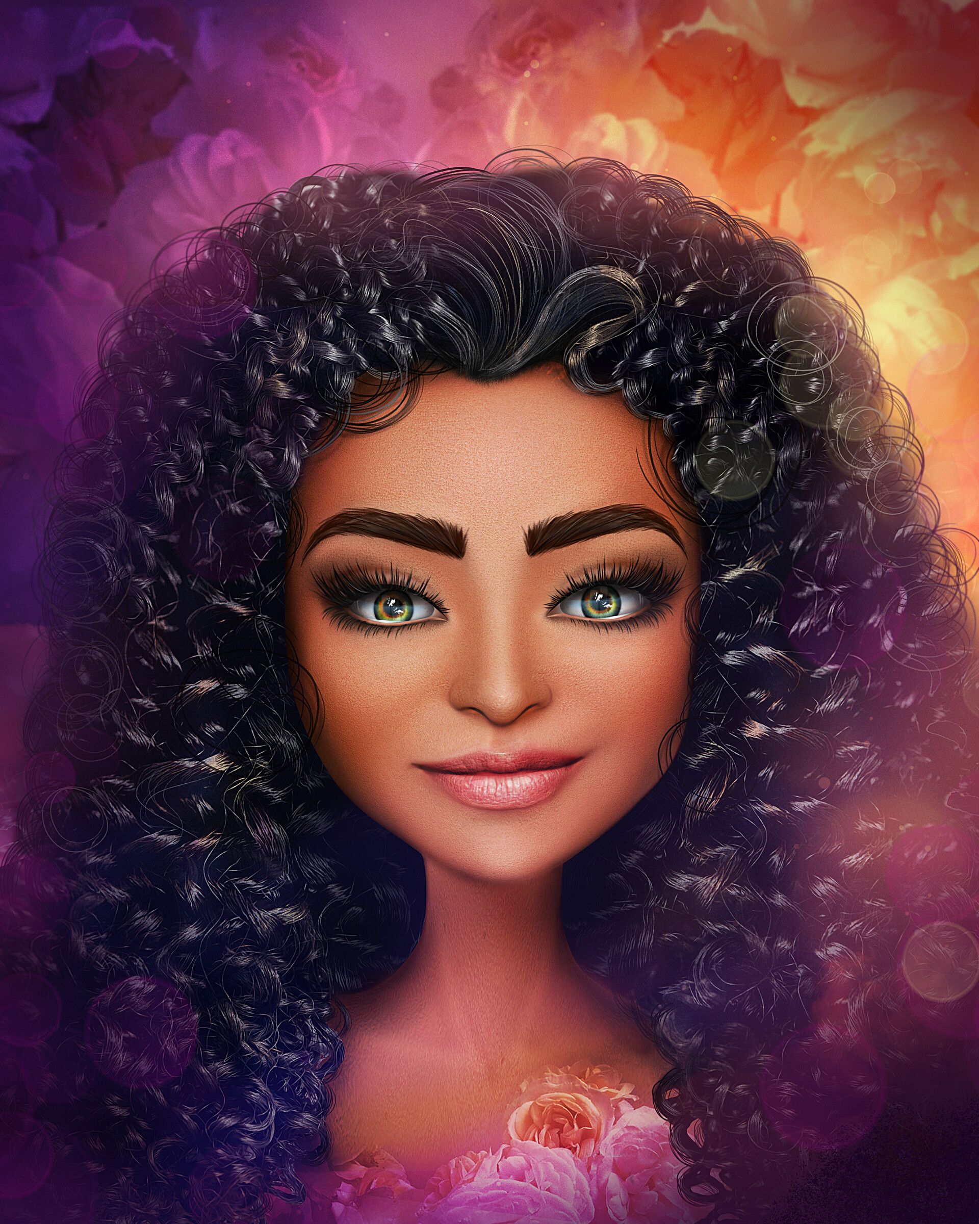 ArtStation - Girl in curls