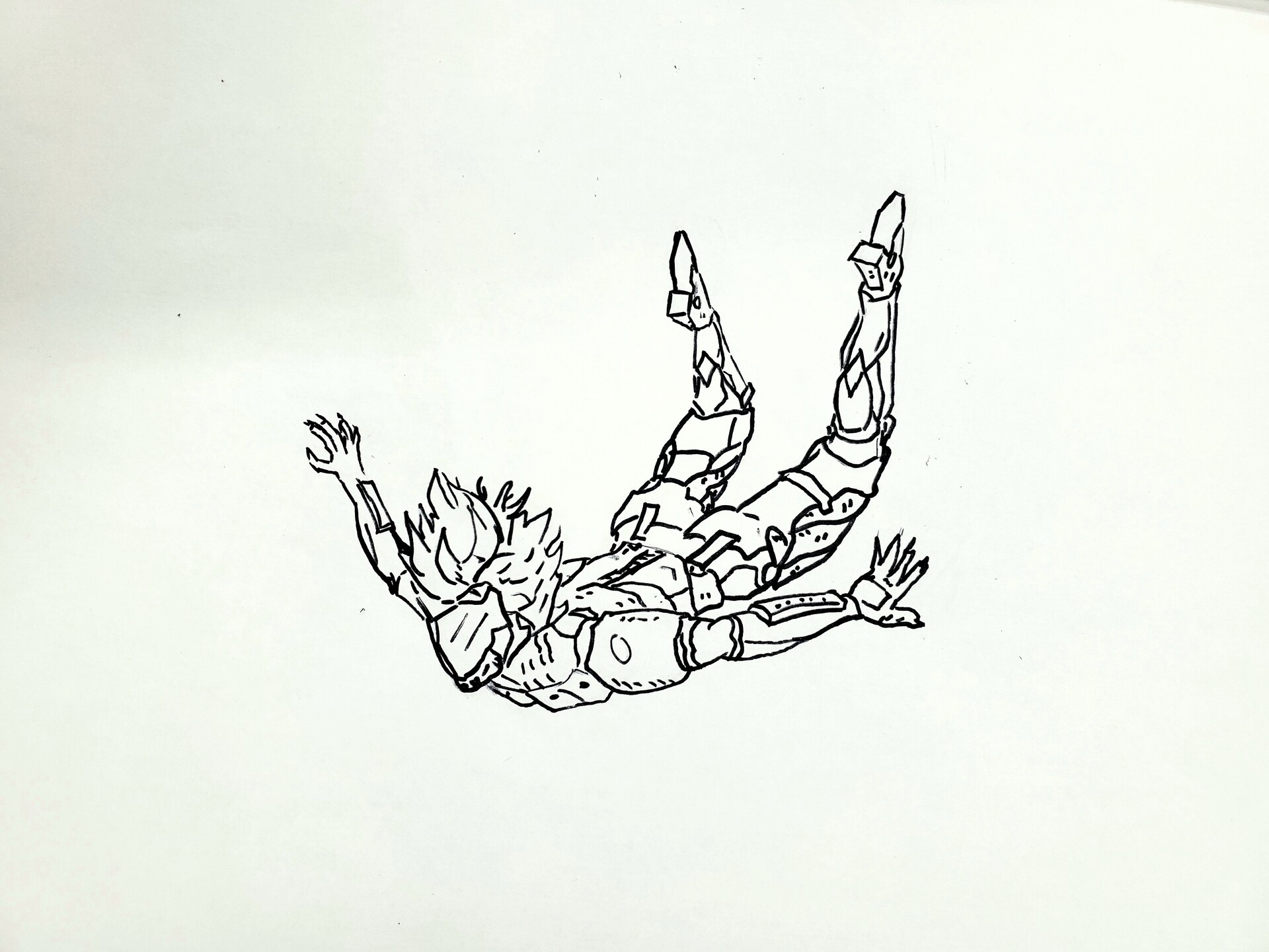ArtStation - Inktober study of man falling
