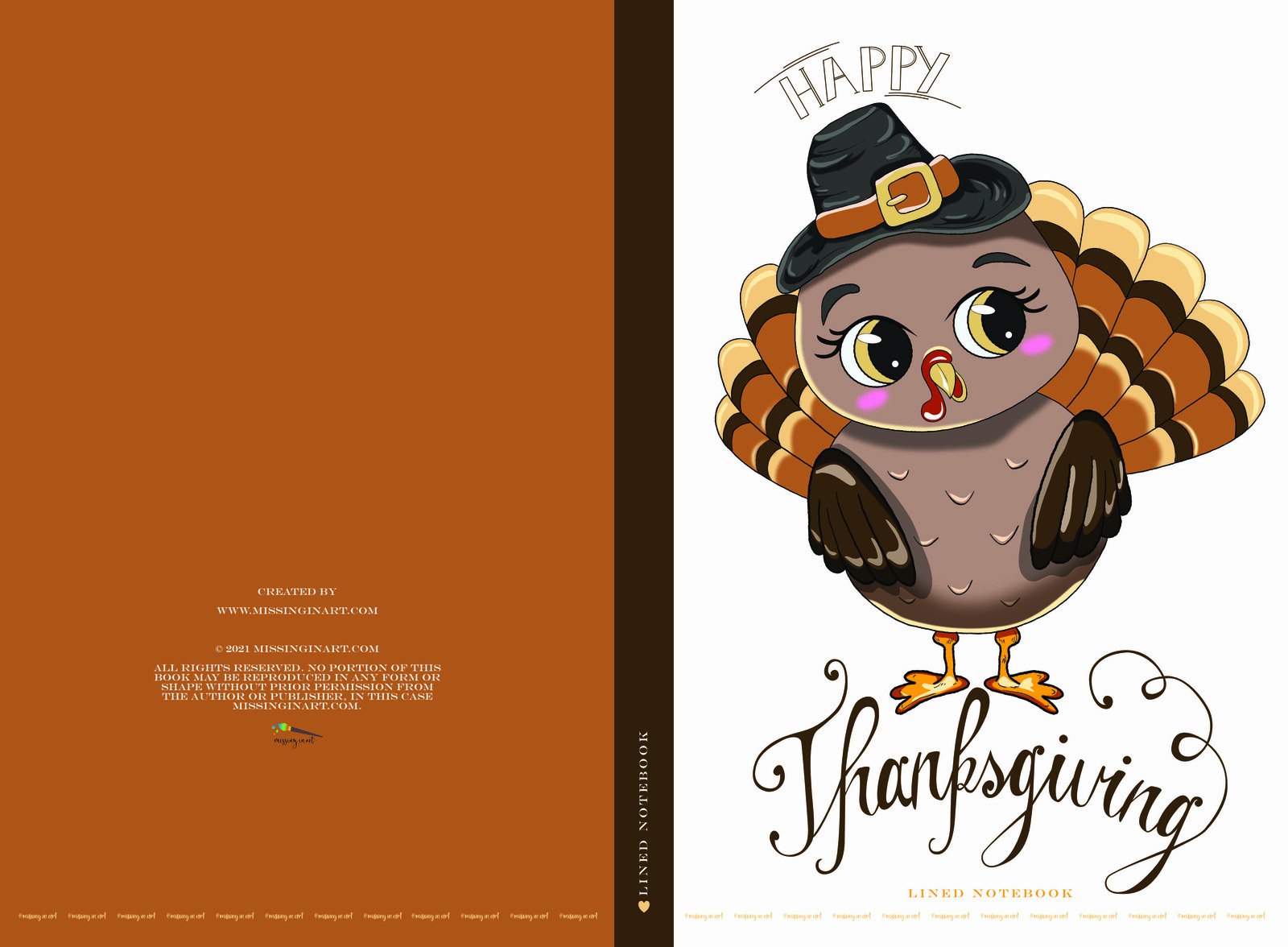 Missing In Art - Thanksgiving Notebook Cover Design