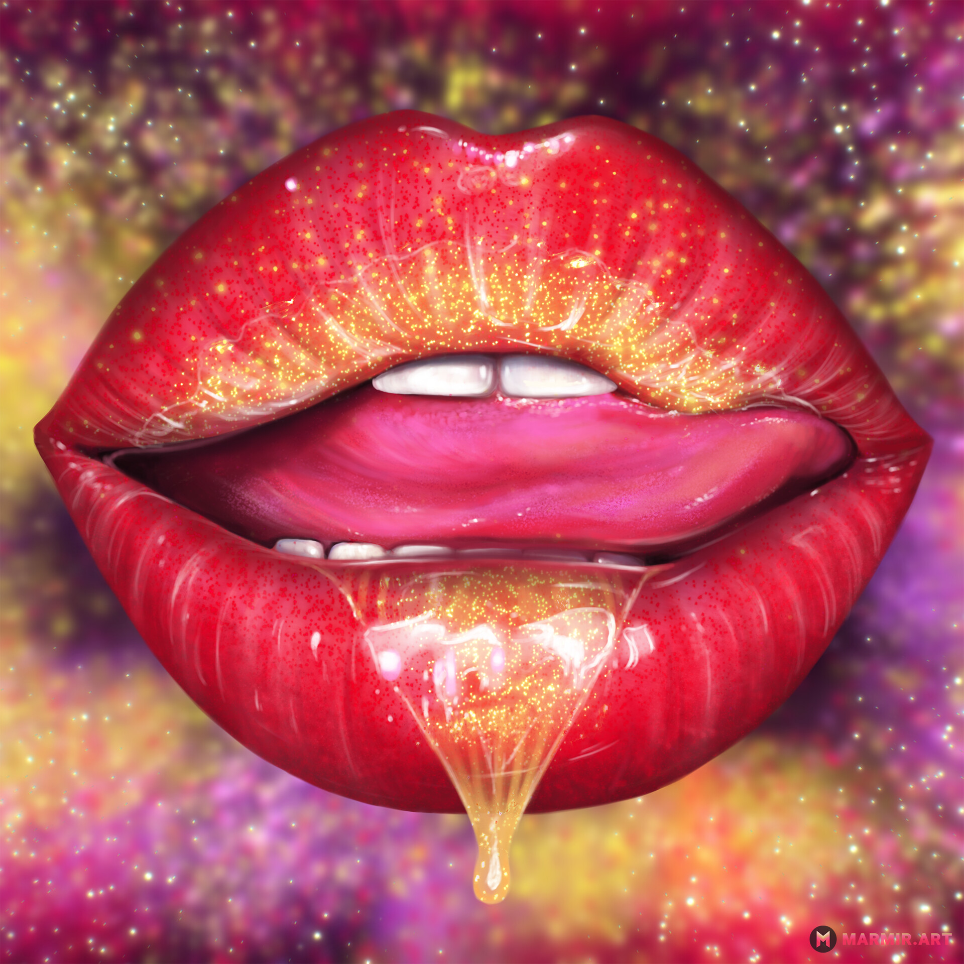 how to draw glossy lips procreate