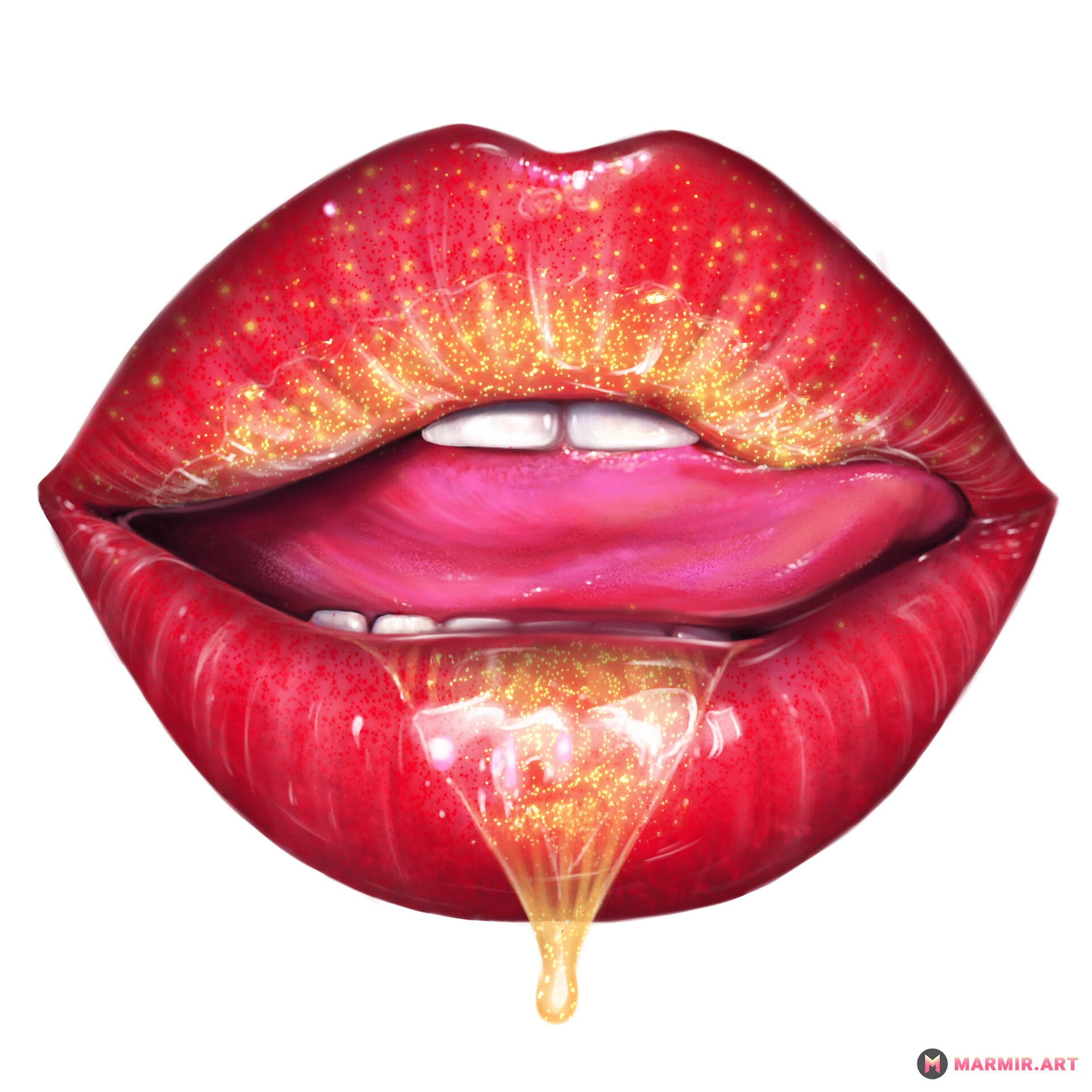 how to draw glossy lips procreate