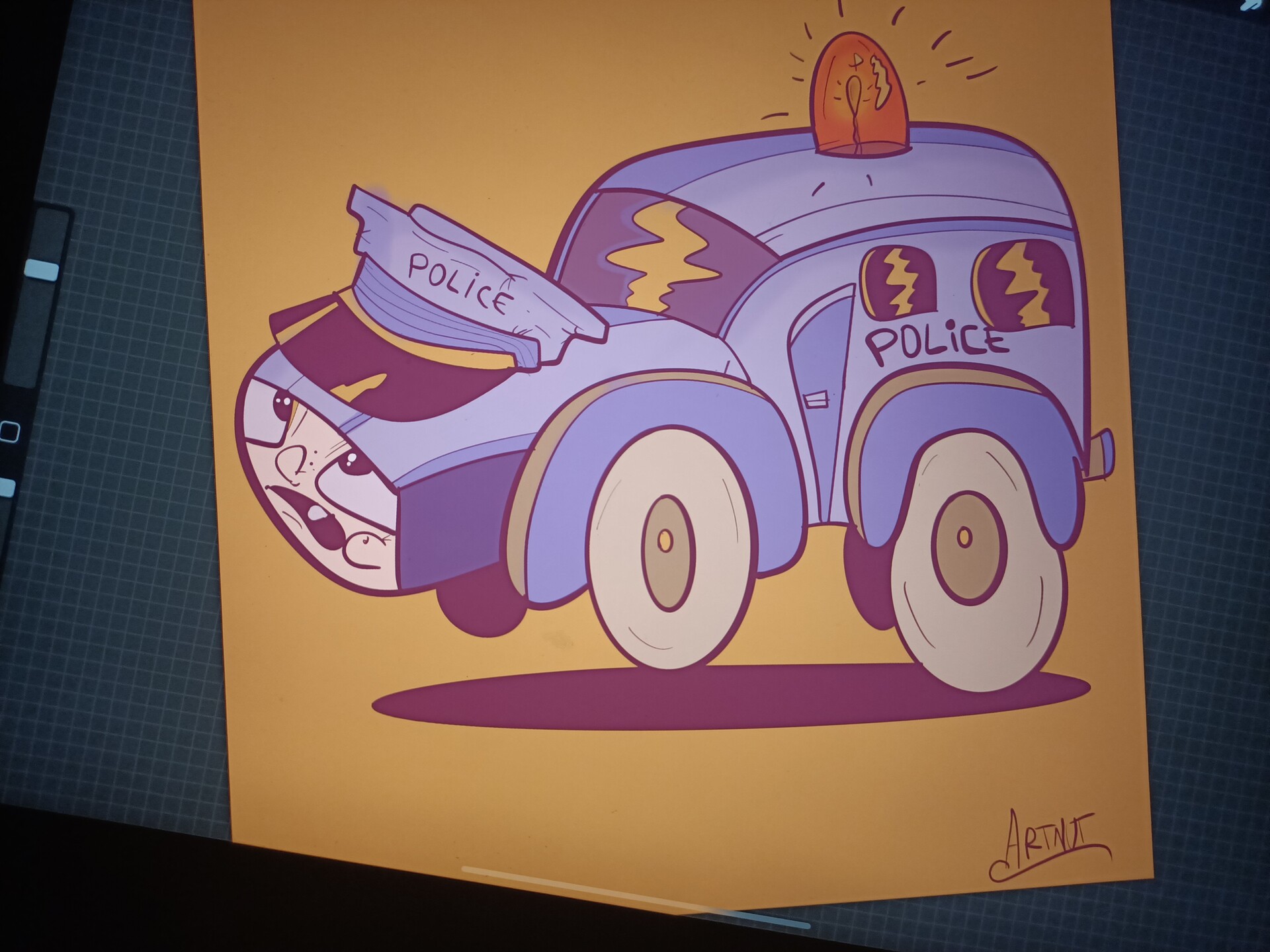 ArtStation - Old looking cartoon style cop's car