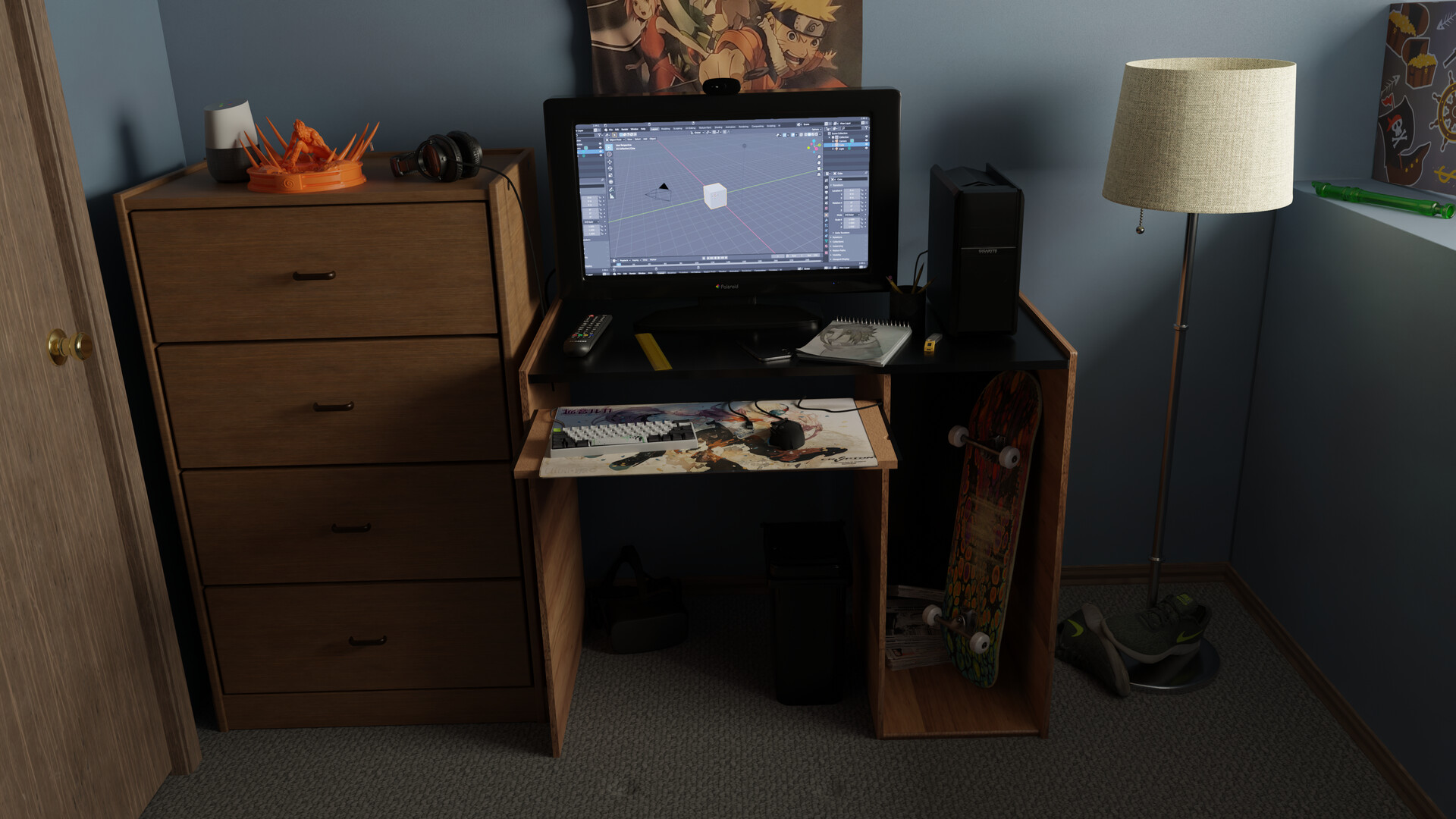 ArtStation - "Workstation" 3D render made comepletely in Blender