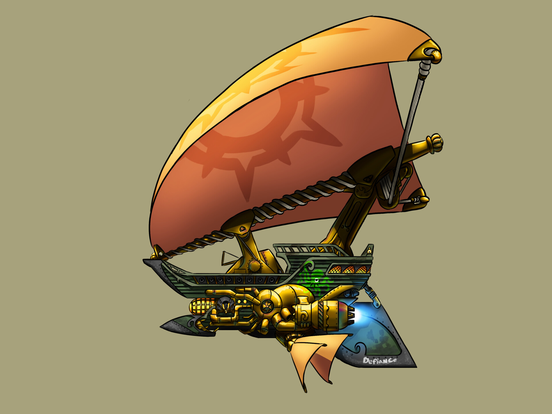 ArtStation - Flying Ship Defiant