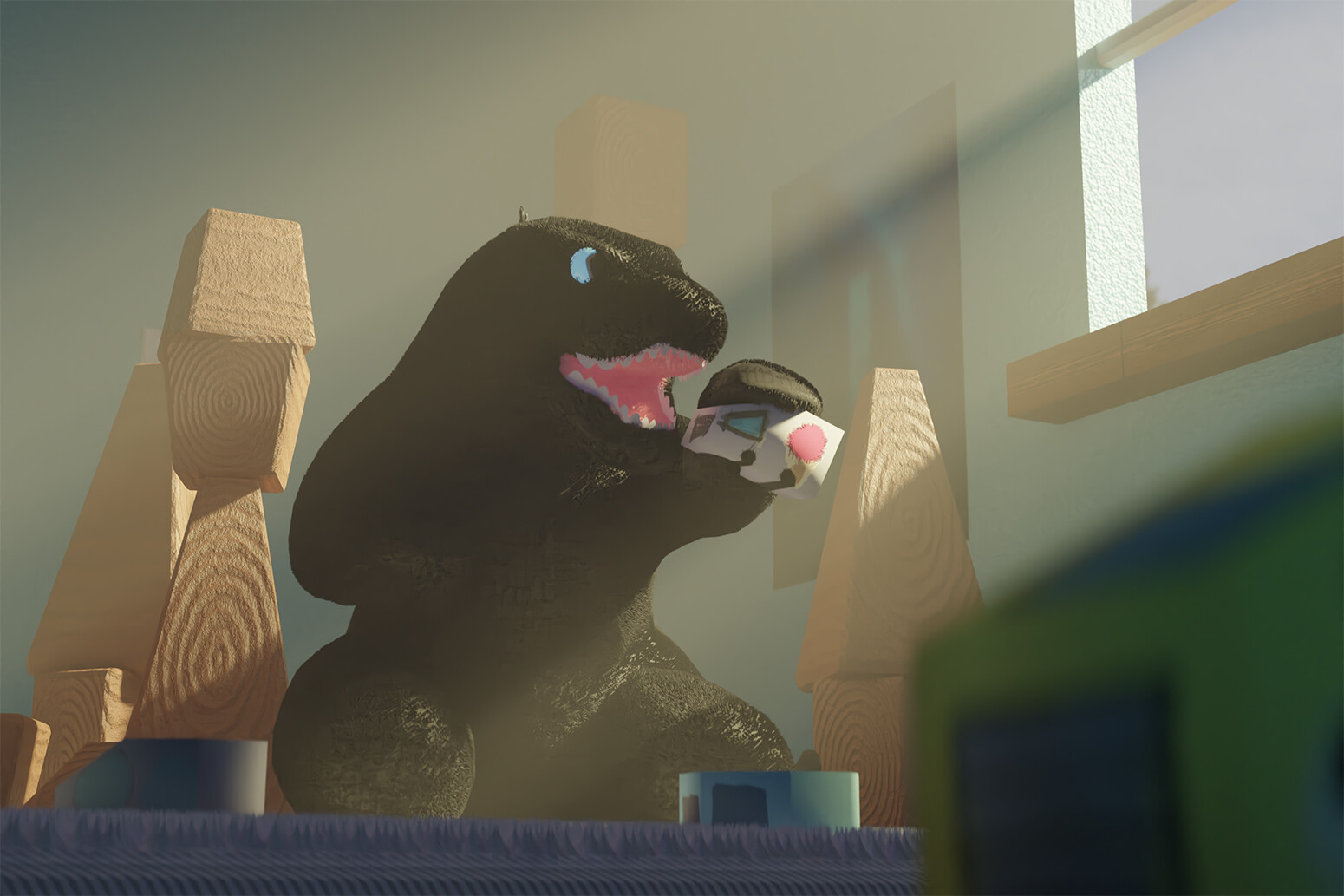 ArtStation - Plushy Godzilla Toy