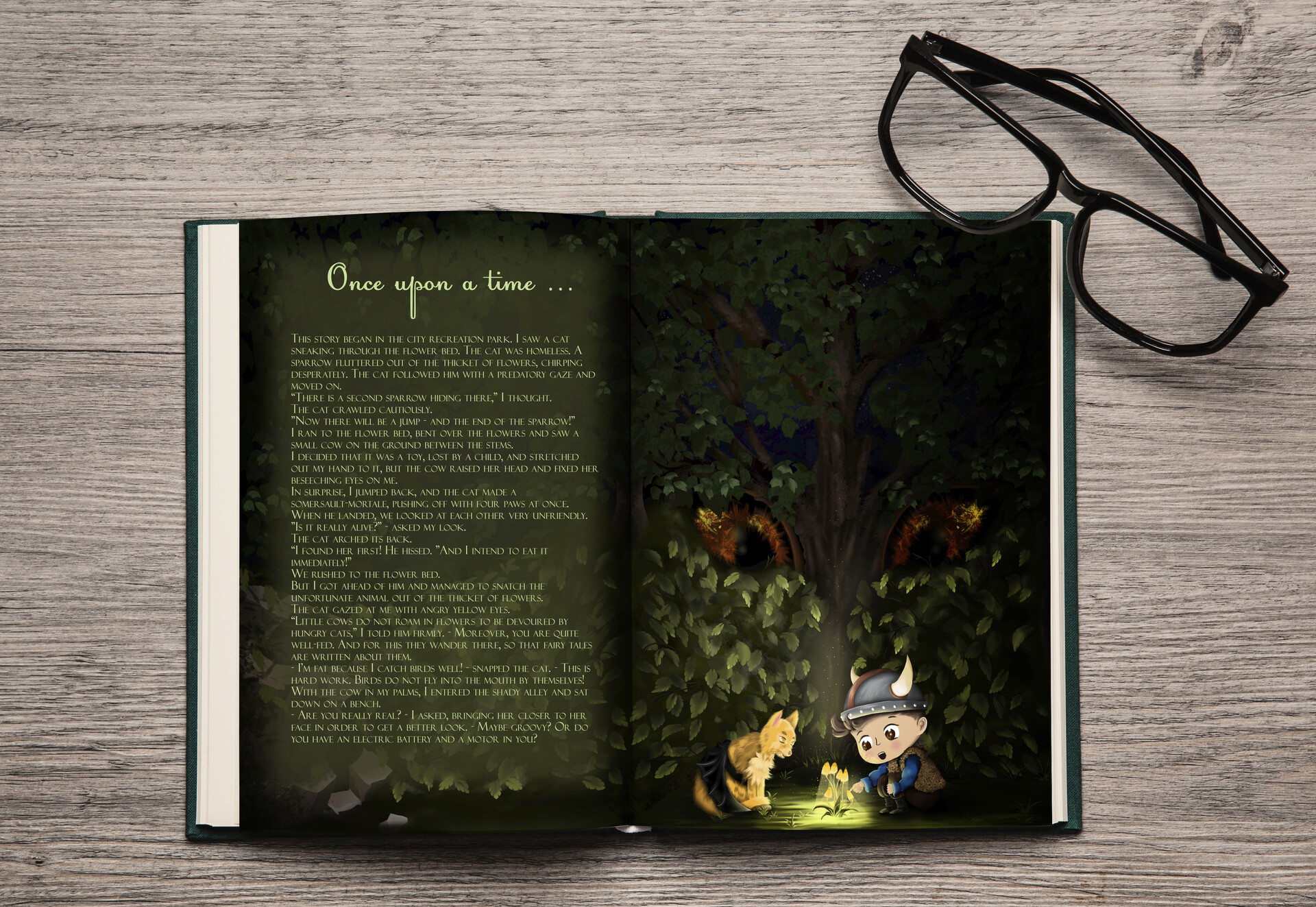 ArtStation - Book illustration. A curious find in the forest...