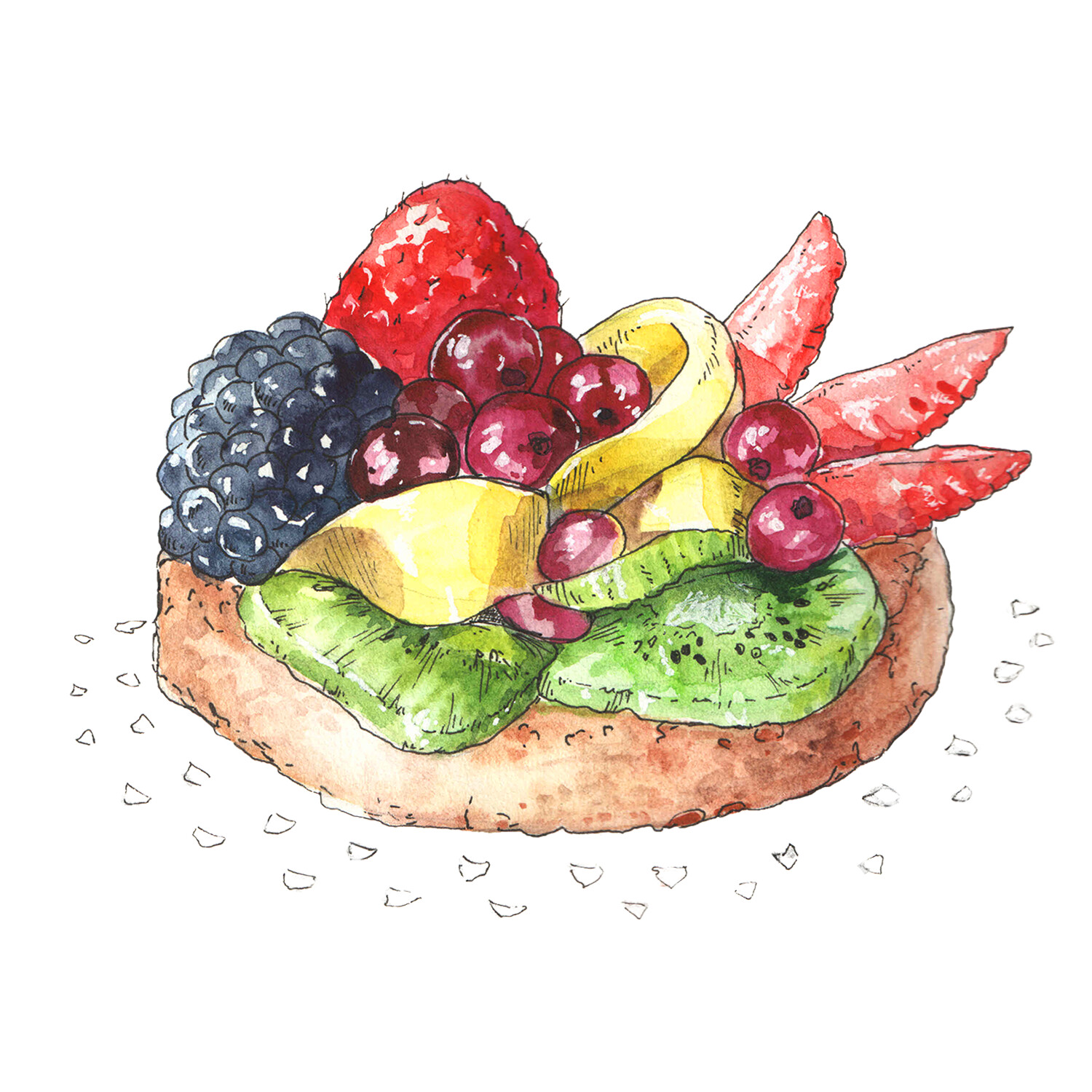 ArtStation - Colorfull food sketches