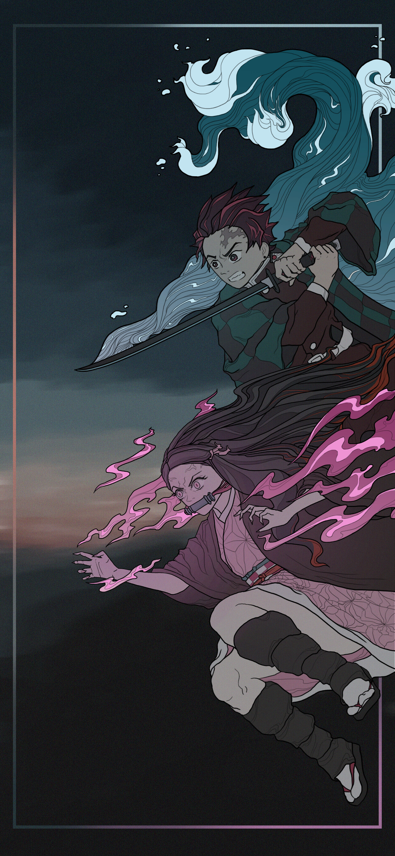 ArtStation - Water&Blood (Demon Slayer)