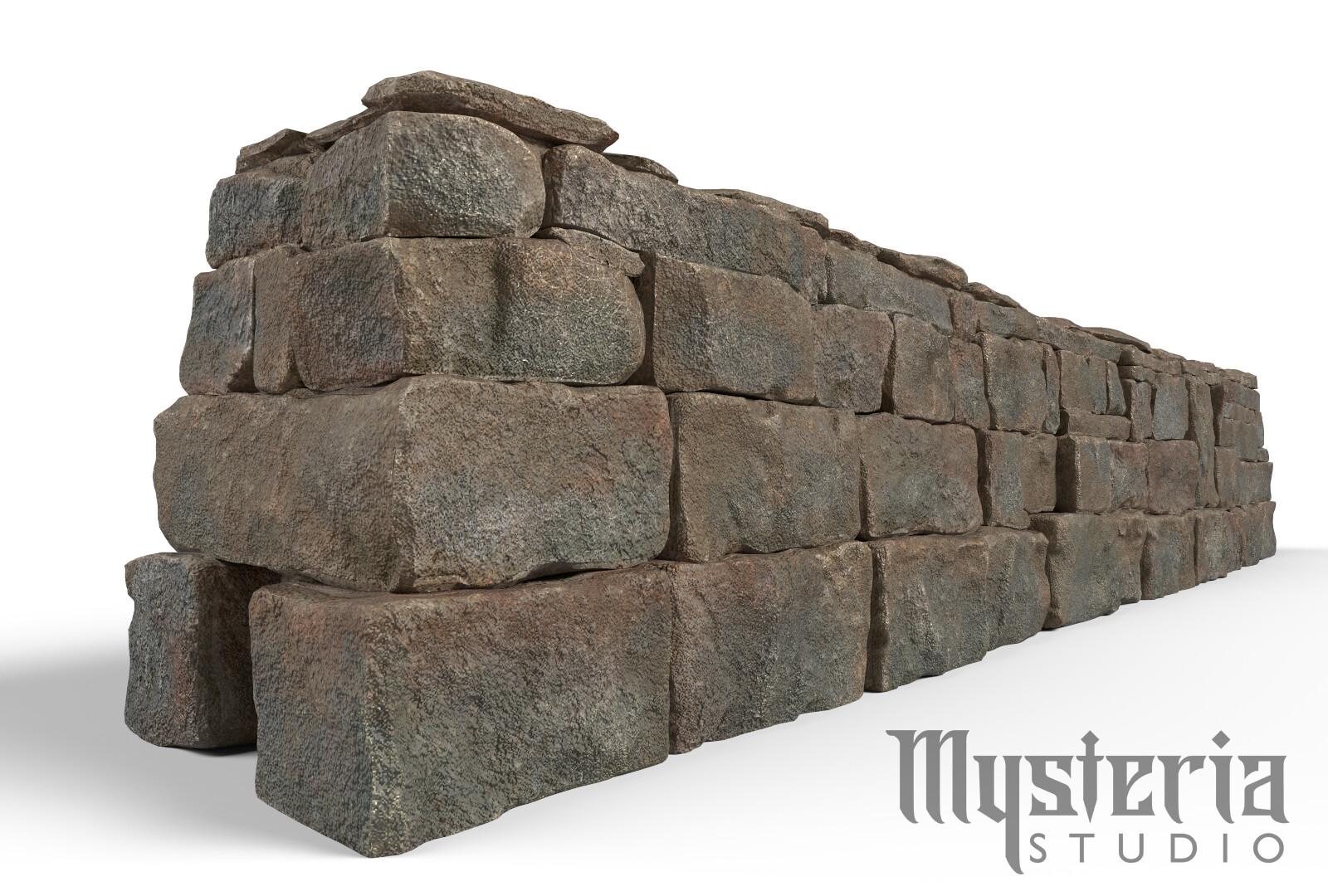 ArtStation - Red stone wall (Environment prop)