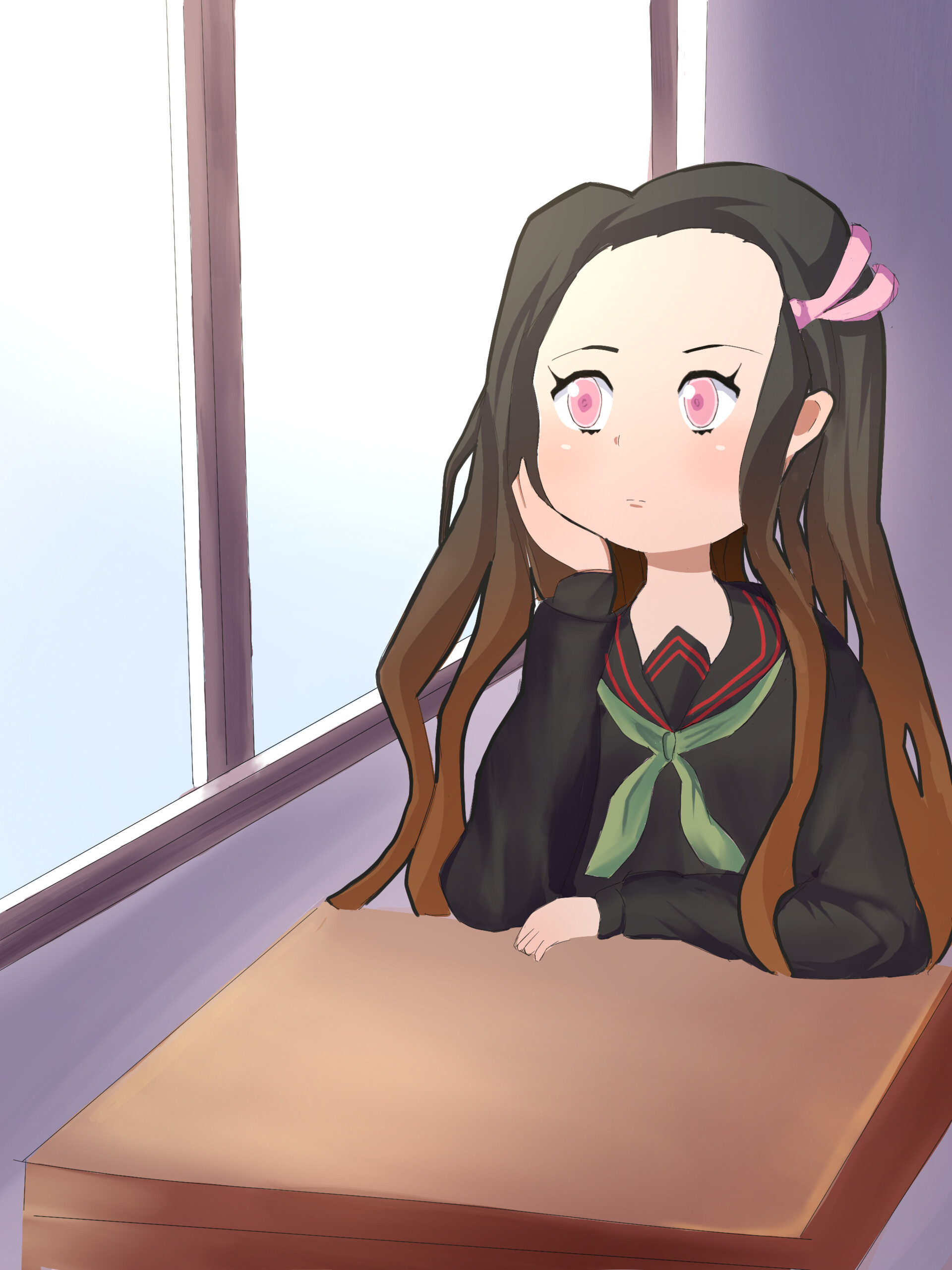 ArtStation - Nezuko In School