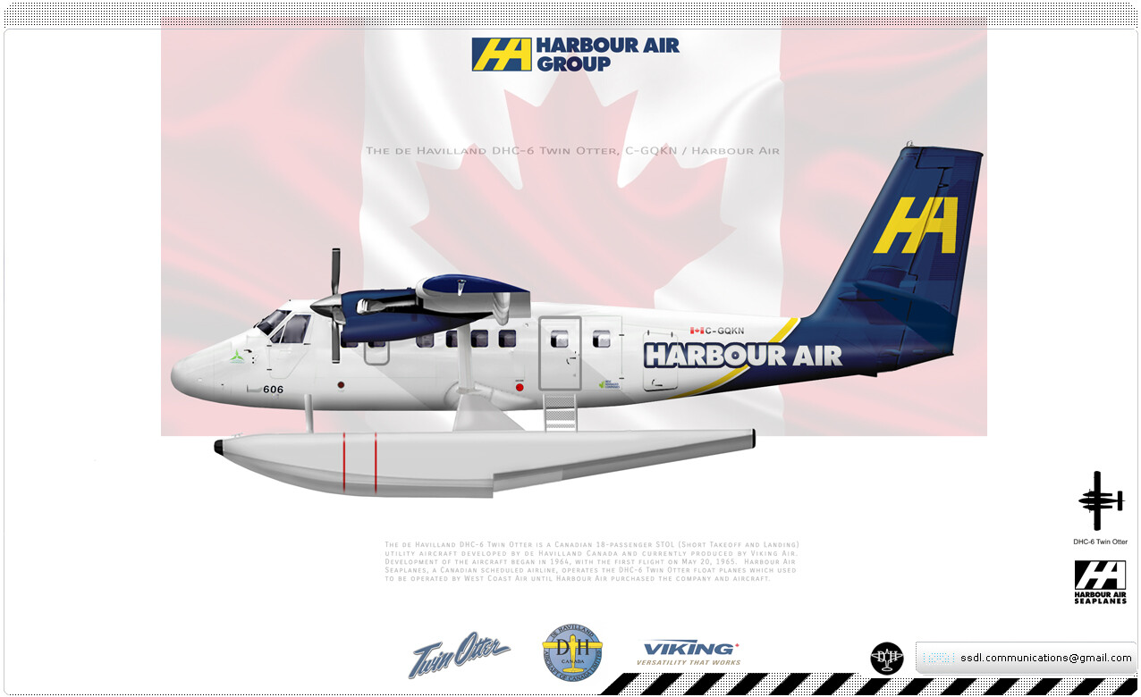 ArtStation - Harbour Air de Havilland Canada DHC-6 Twin Otter Livery ...