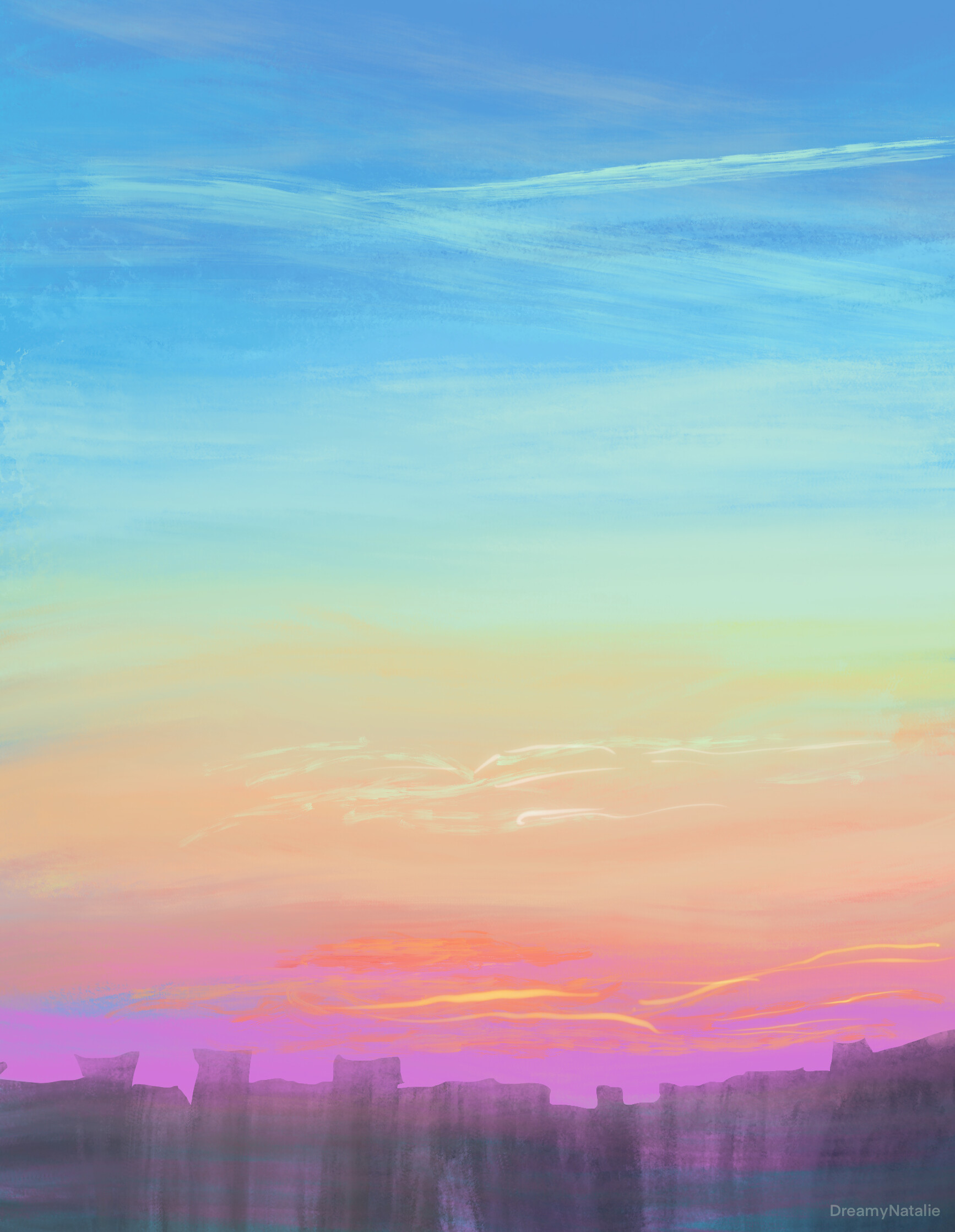 ArtStation - Quick sunset sketch