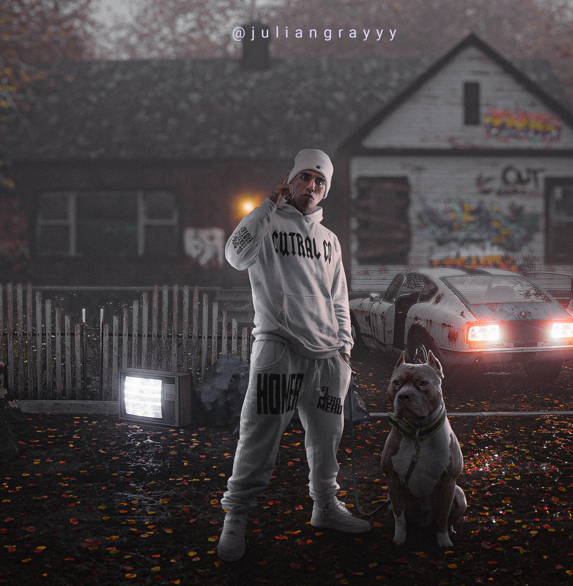 ArtStation - RAPPER GUY IN A SUBURBAN HOUSE WITH AN AMERICAN BULLY DOG ...