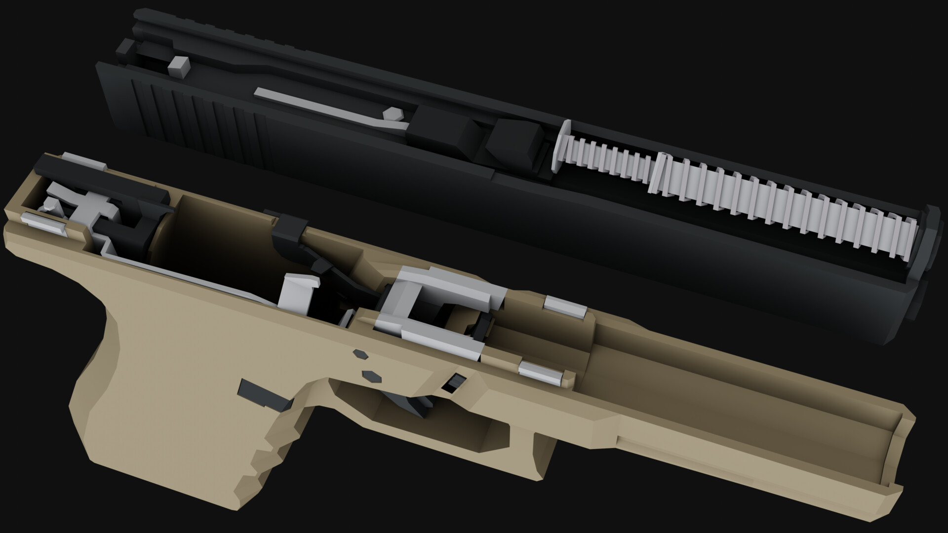 ANDstriker - Low-poly Glock 17 + internal parts