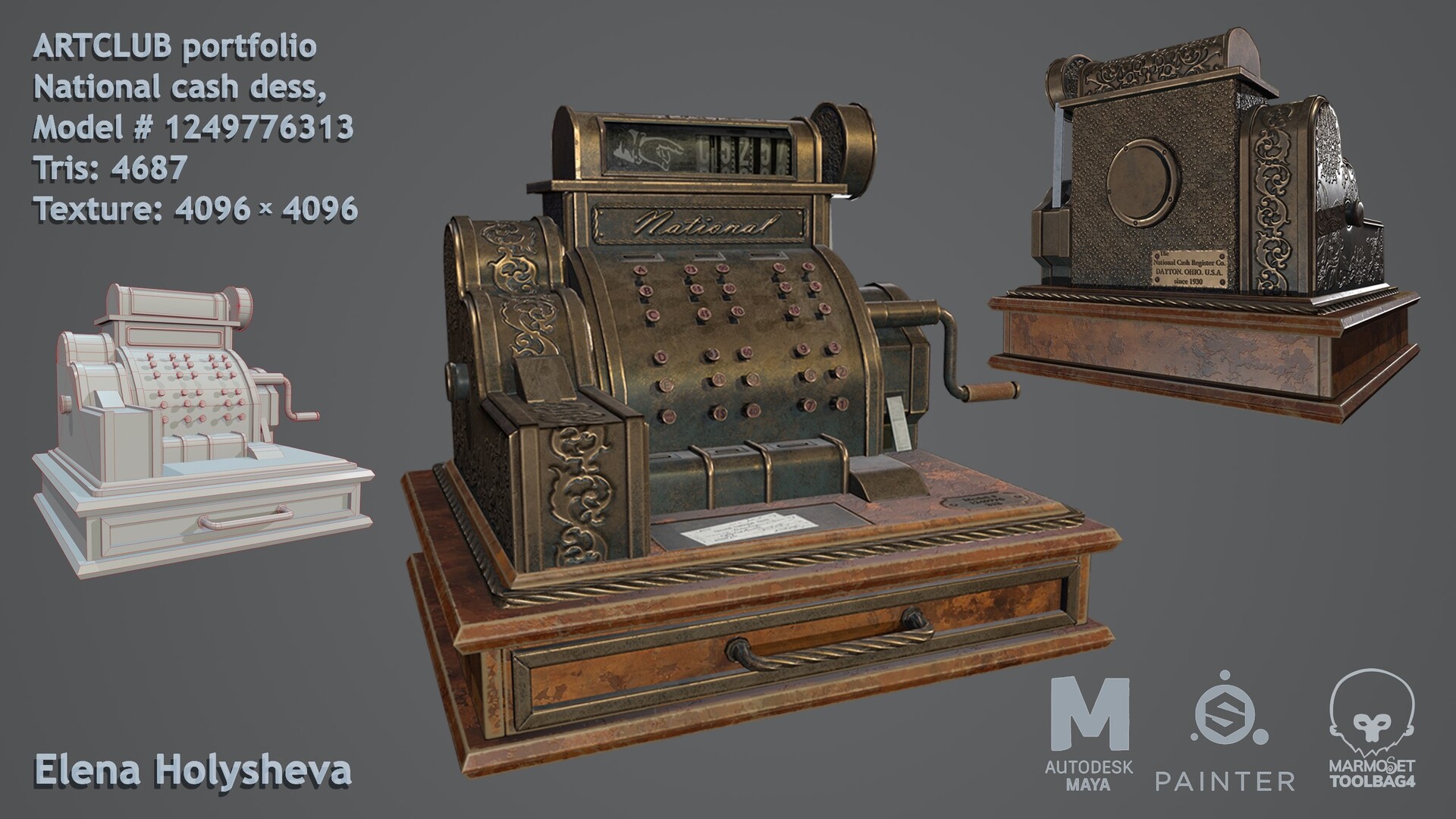 ArtStation - Antique cash desk