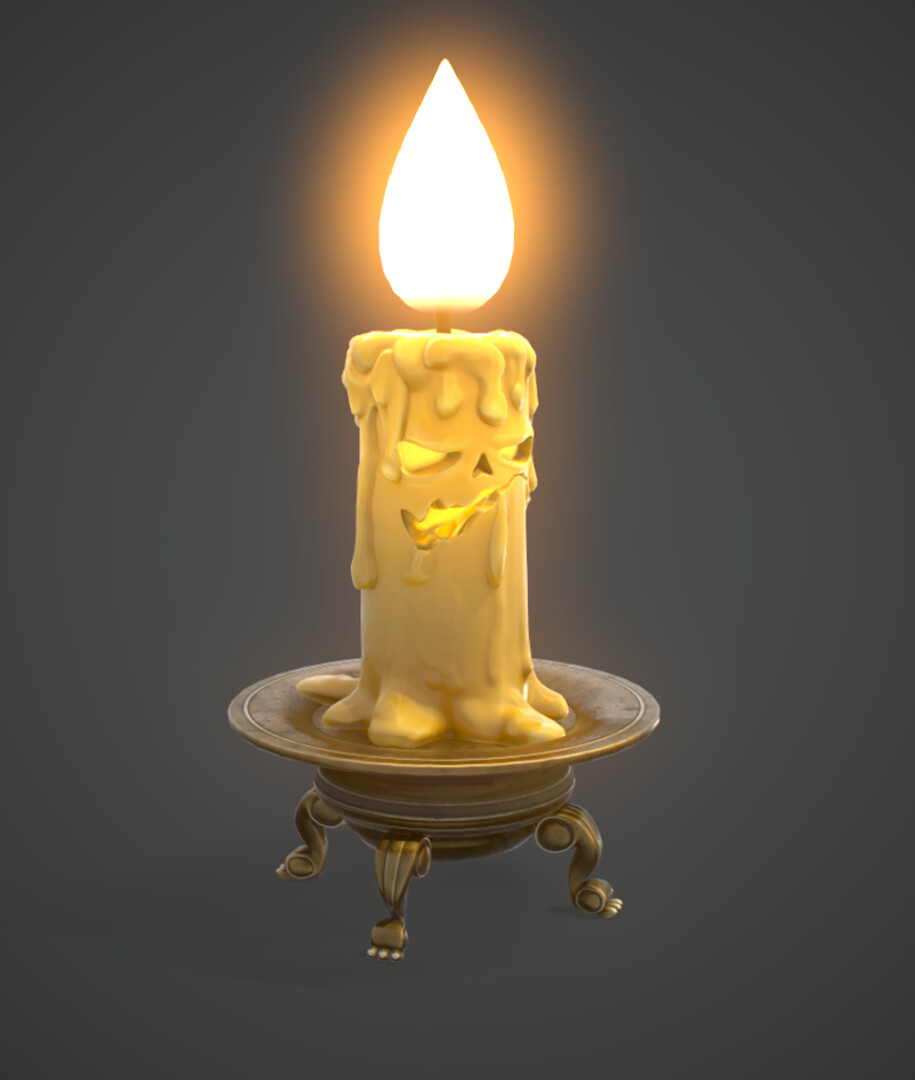 ArtStation - stylized halloween candle