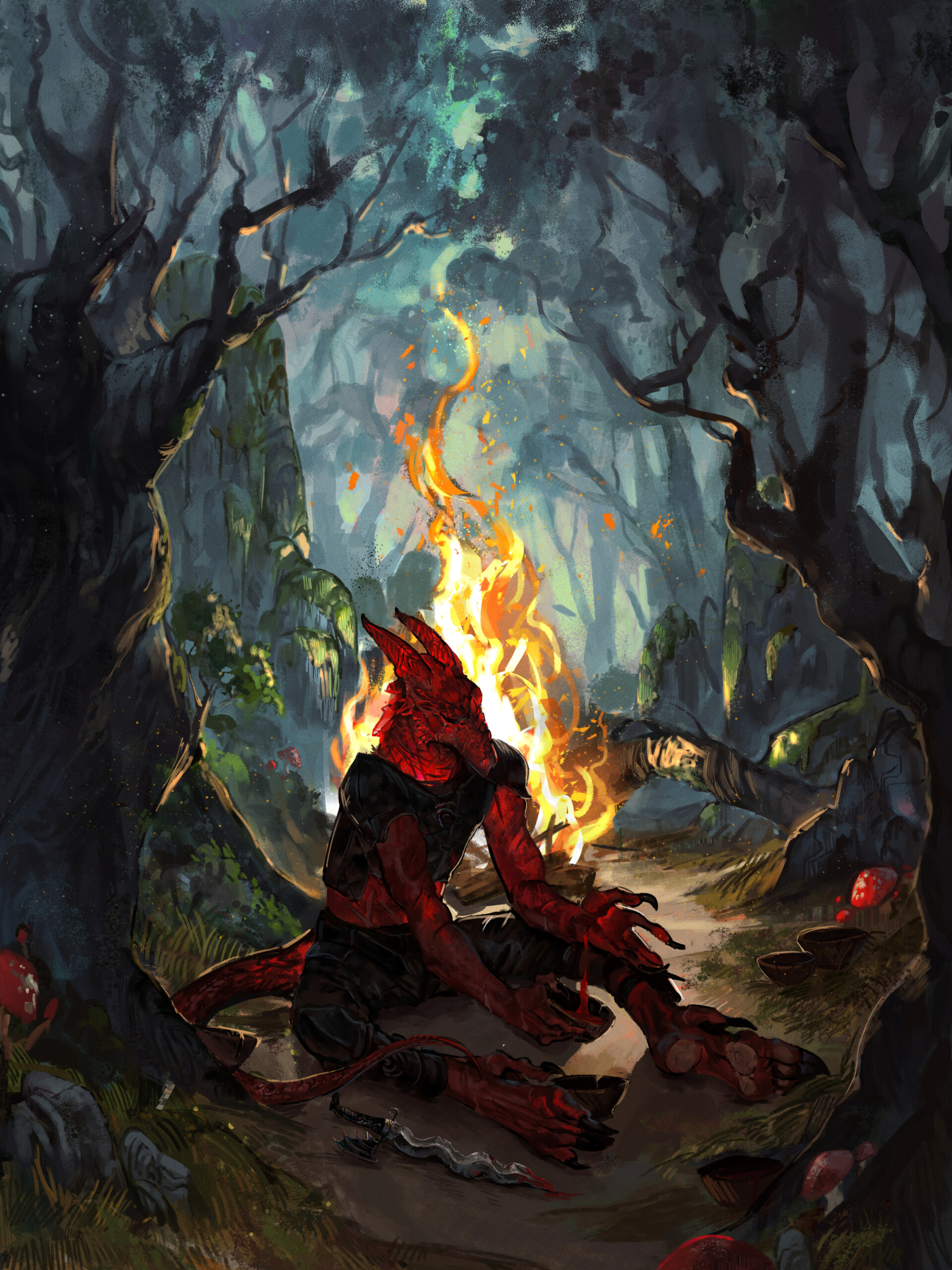 ArtStation - The bard in the forest