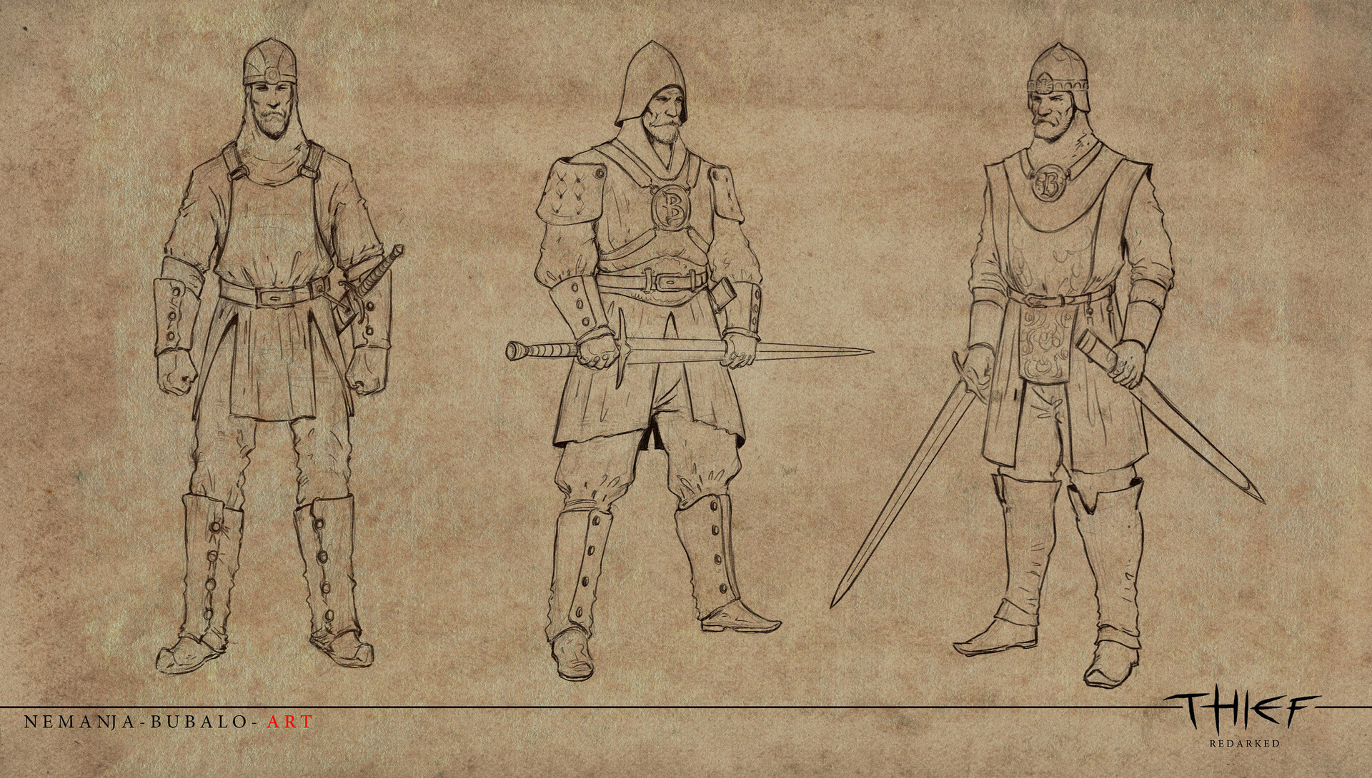 Medieval Thief Drawing