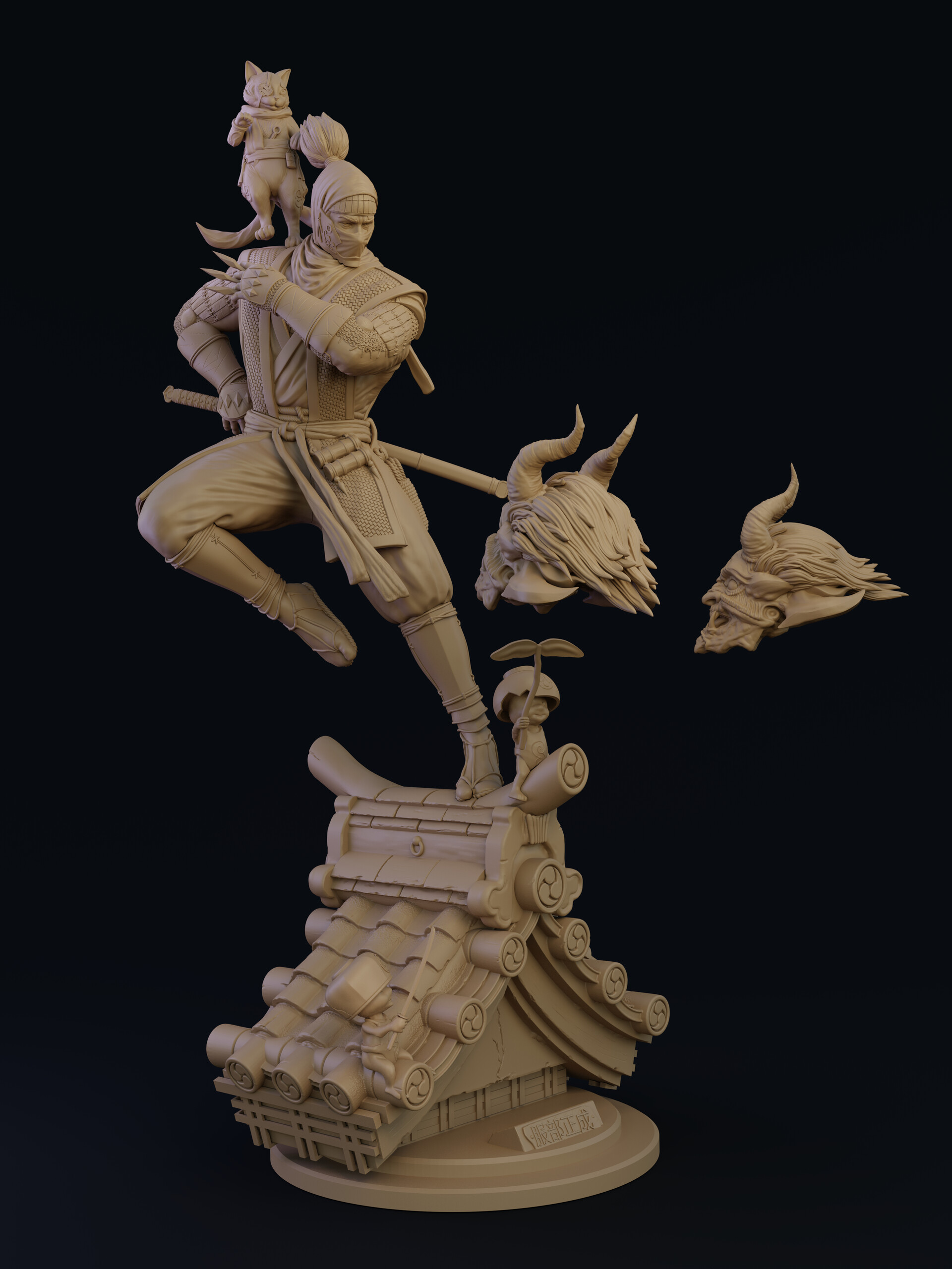 ArtStation - Nioh fanart statue Hatori Hanzo