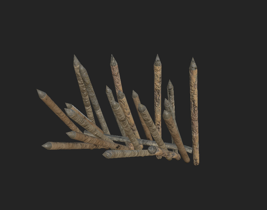ArtStation - Wooden Spike Barricade