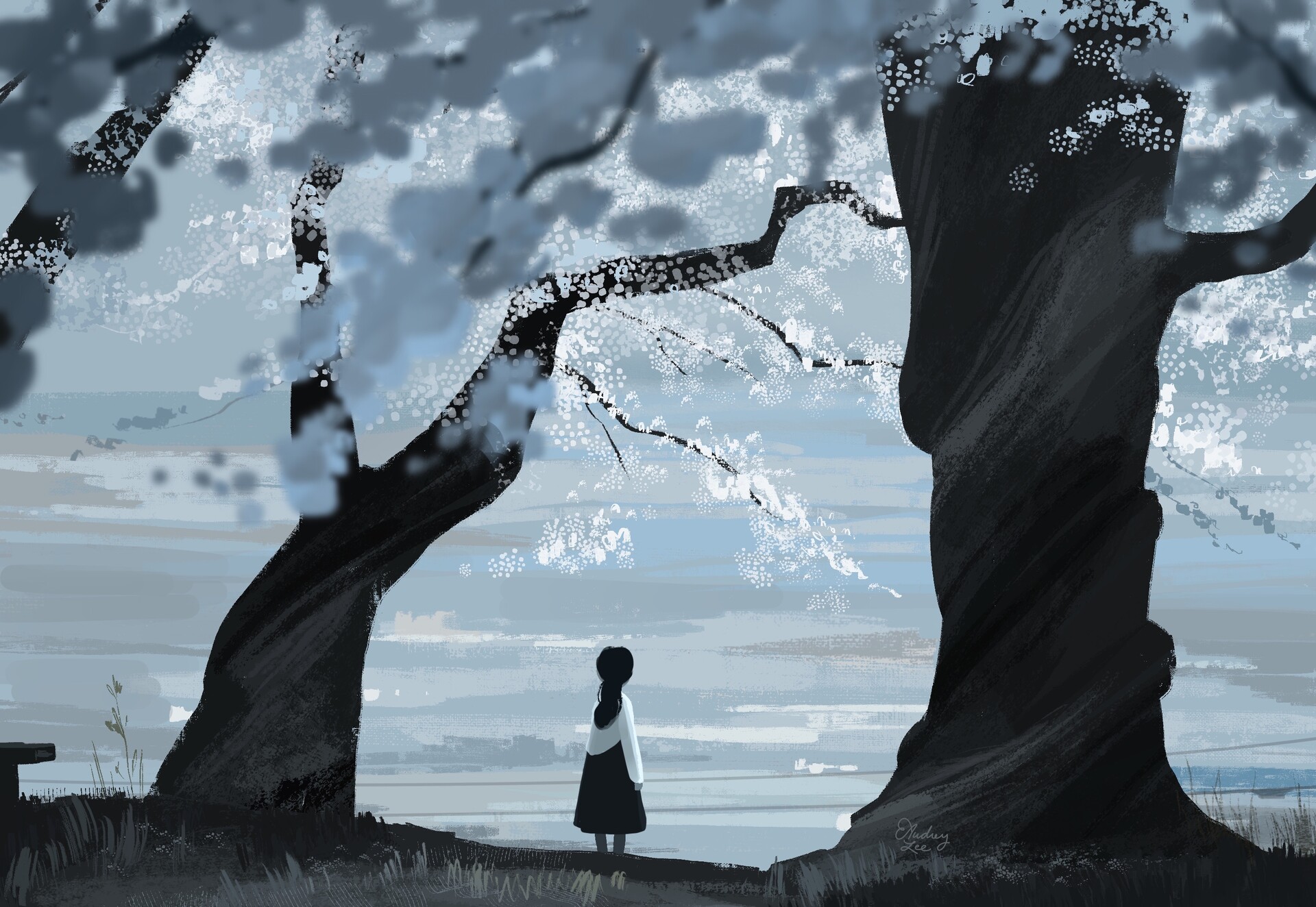 ArtStation - Winter Cherry Blossoms