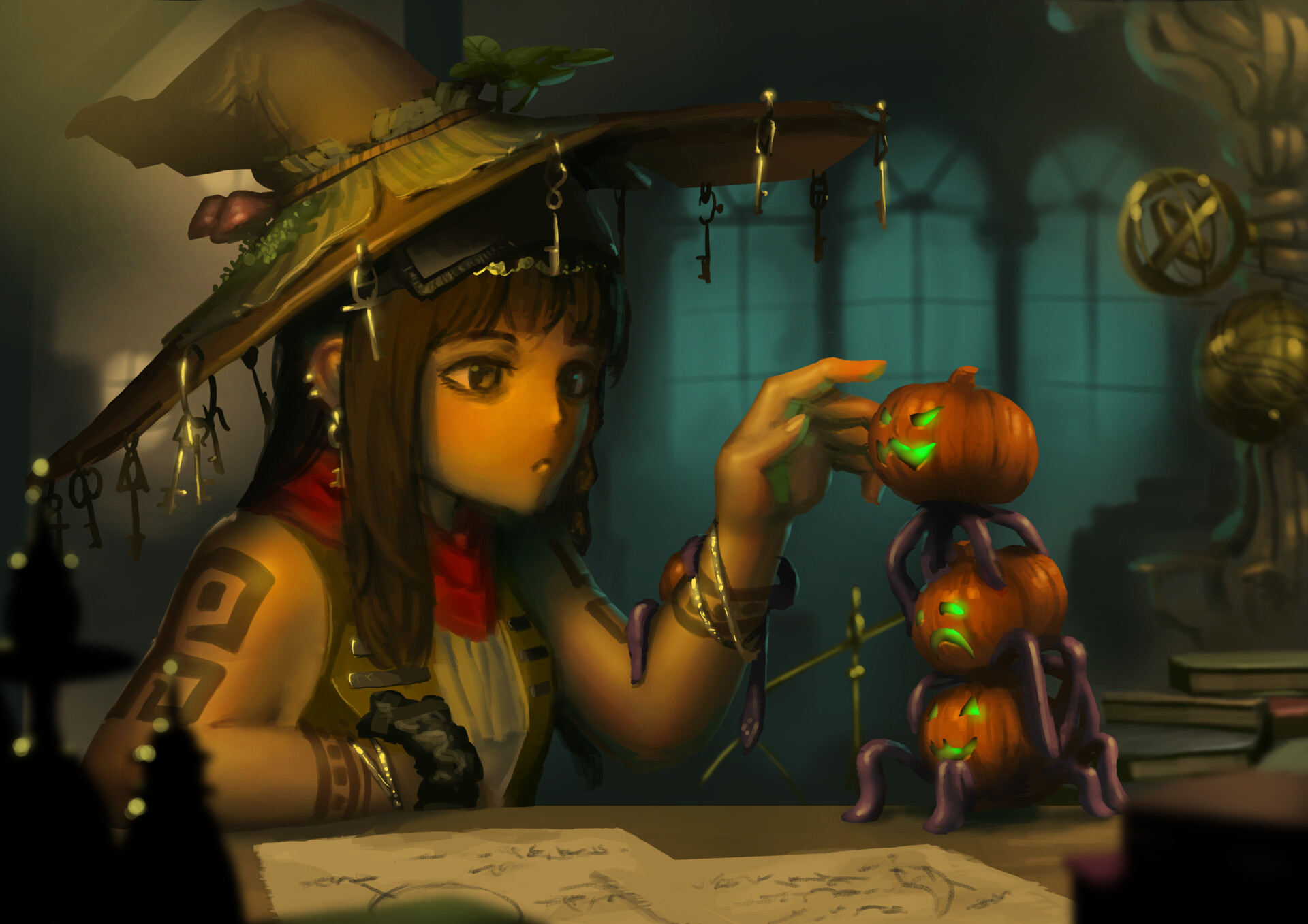 ArtStation - Creation of the Octopumpkin