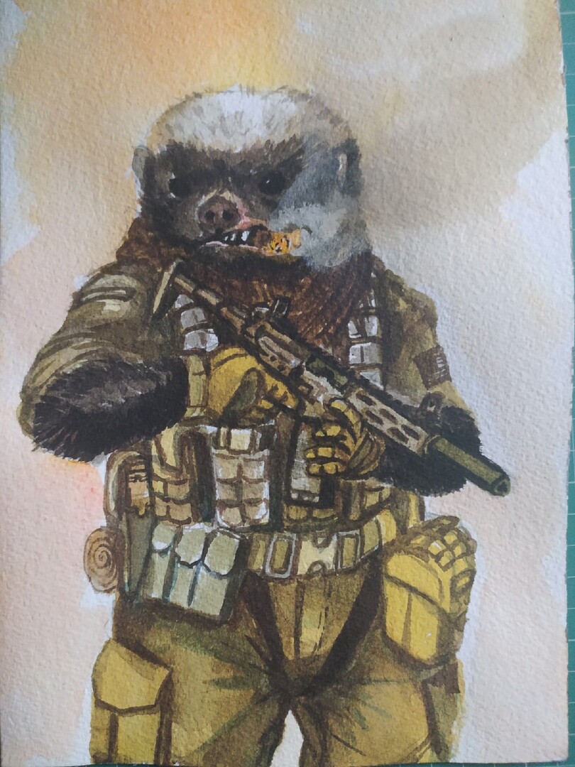 Honey Badger Gun Drawing