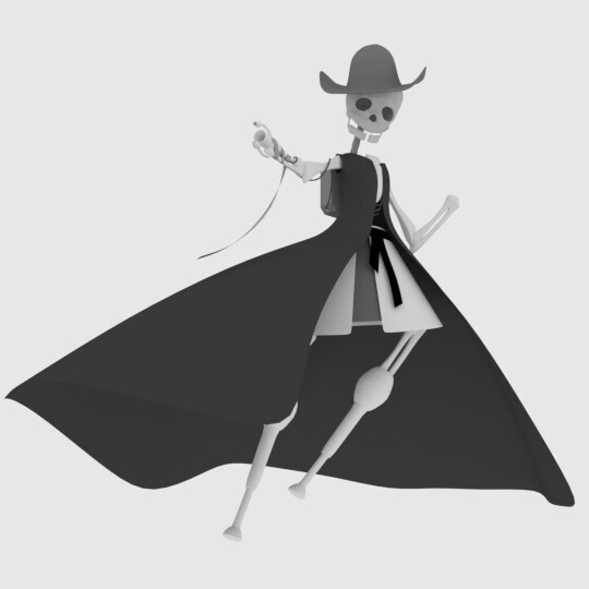 ArtStation - Random flamethrower cowboy skeleton