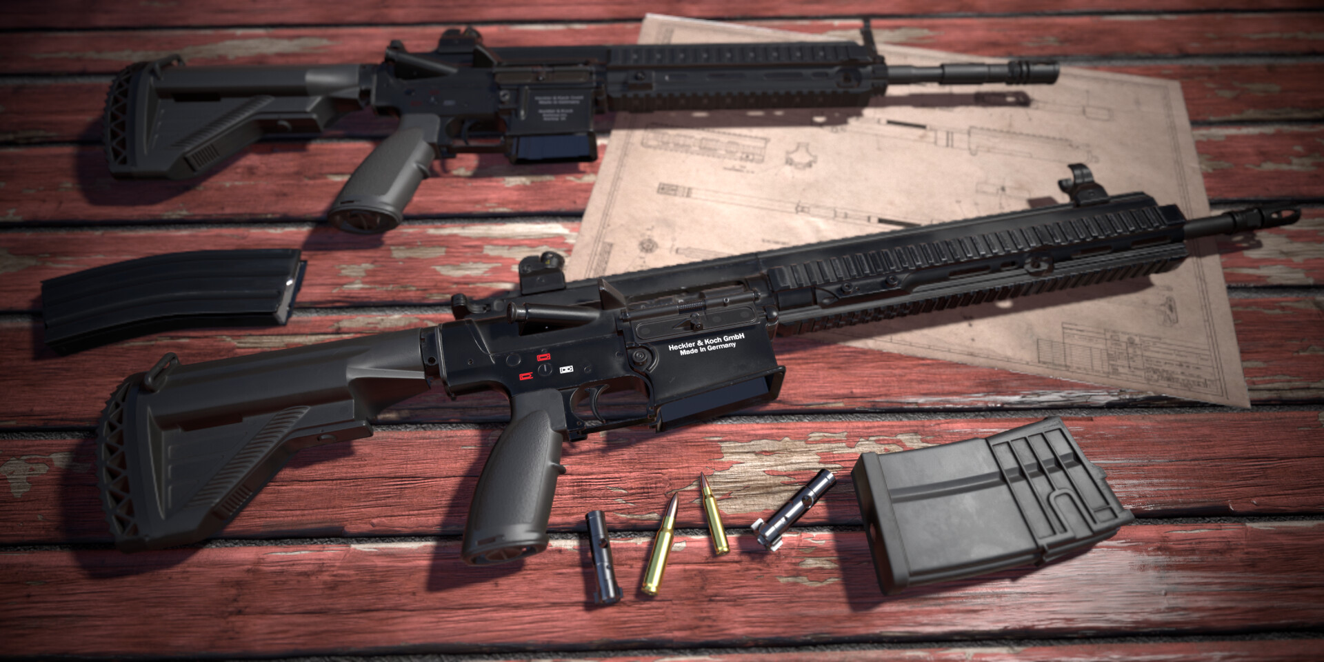 ArtStation - HK417 and HK416 render