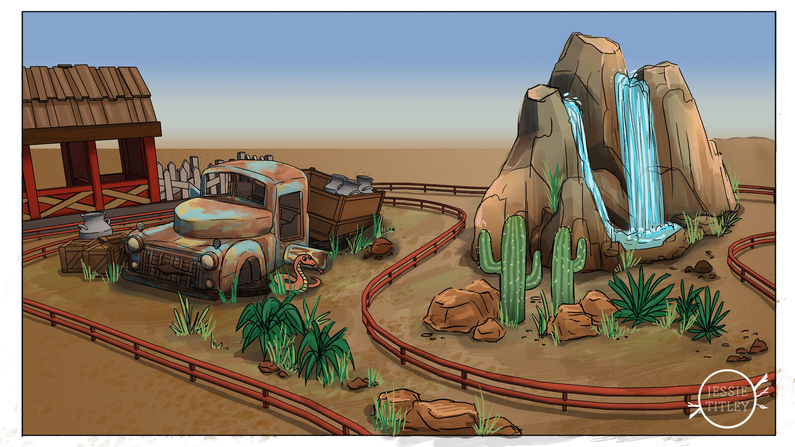 Jessie Titley - Pony ride concept art - Speelpark Oud Valkeveen