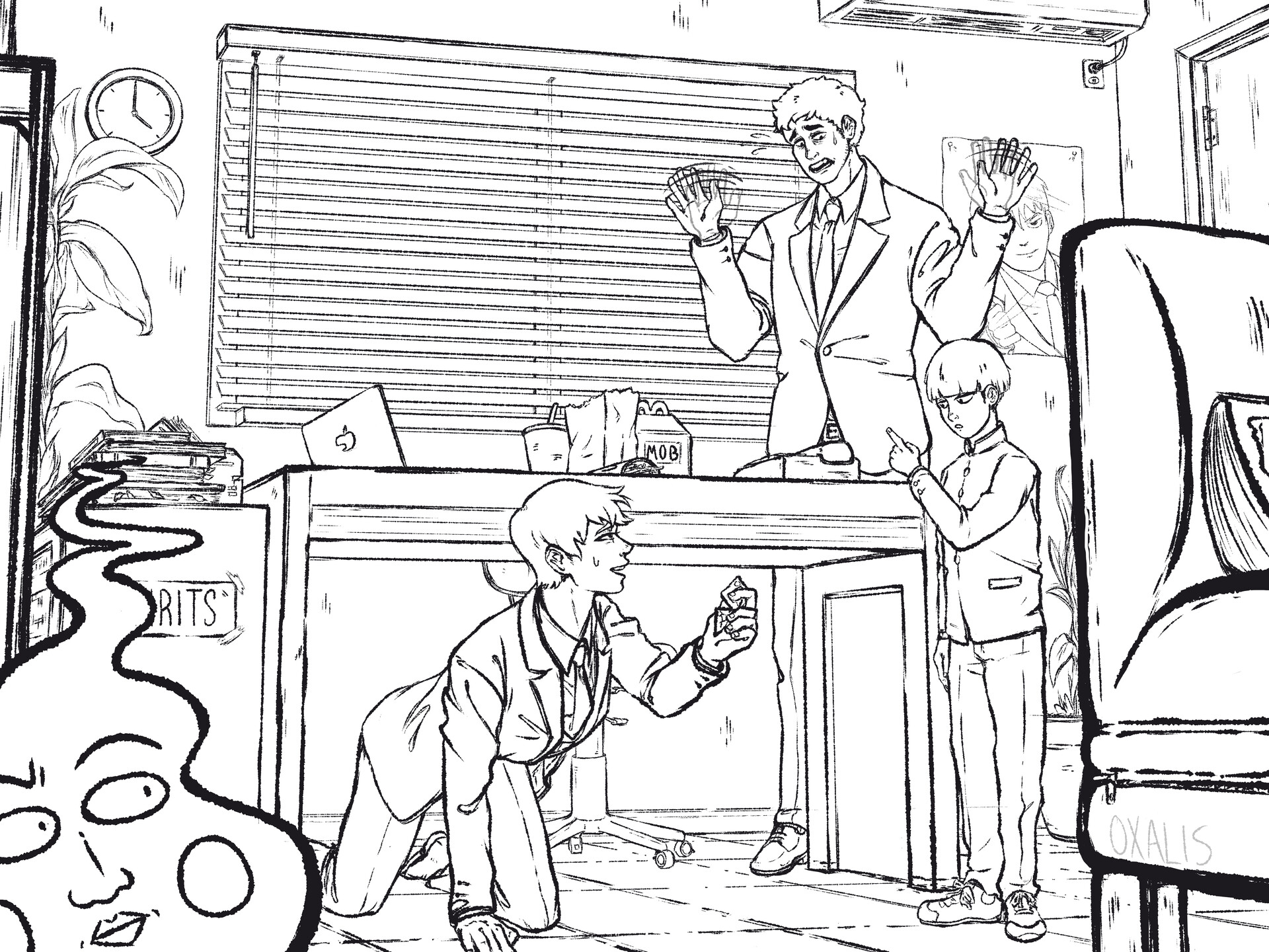 mob psycho coloring pages
