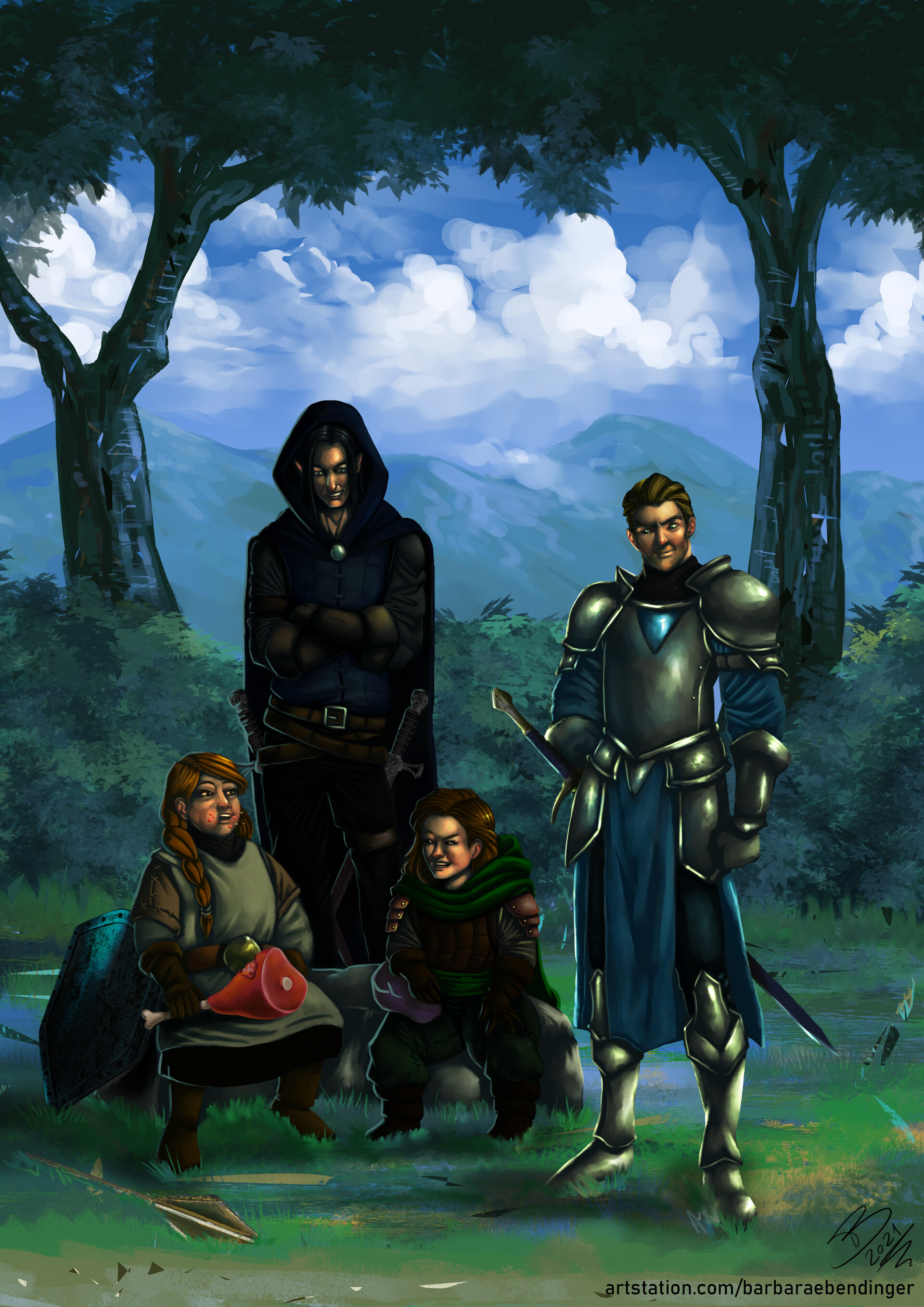 ArtStation - dnd party portrait