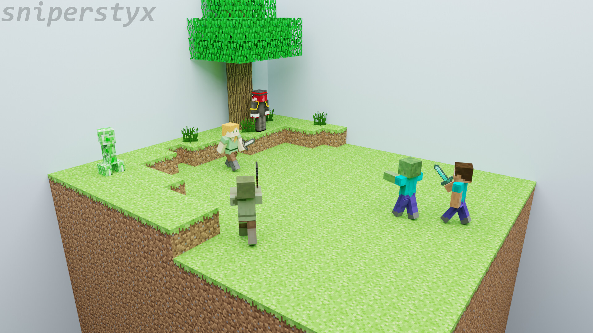 ArtStation - Minecraft scene made in Blender