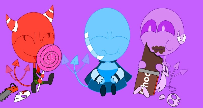 ArtStation - Three Little Imps Eating Candy
