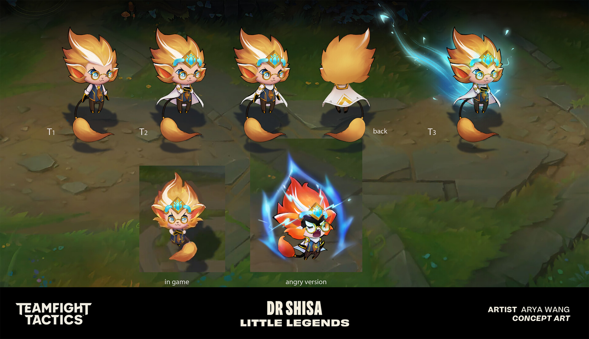 Arya W - TFT S6 LL Dr. Shisa & Arcane Sprite Concept Art