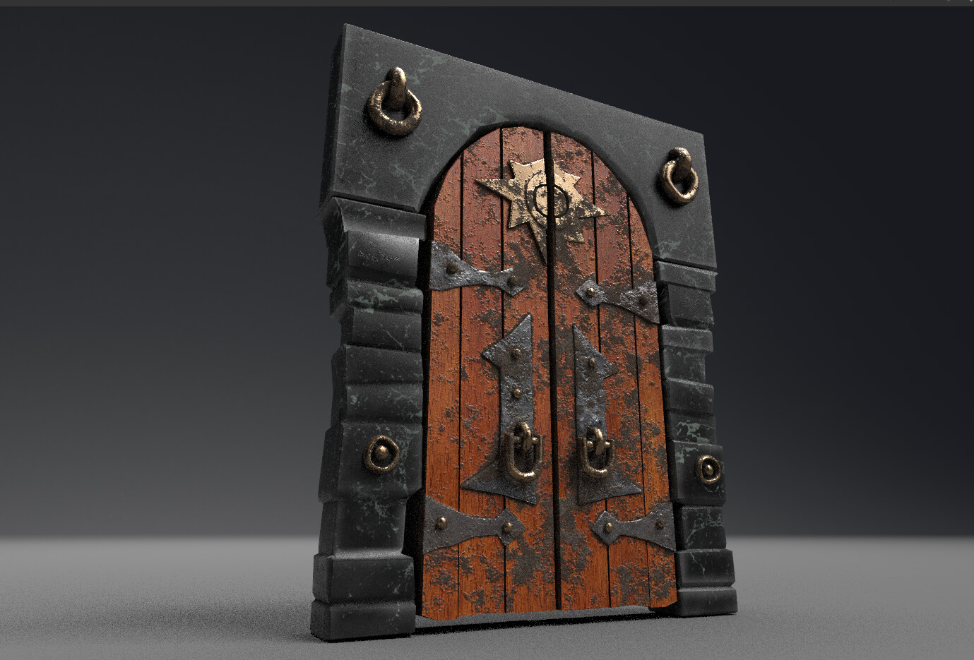 ArtStation - Castle door in maya