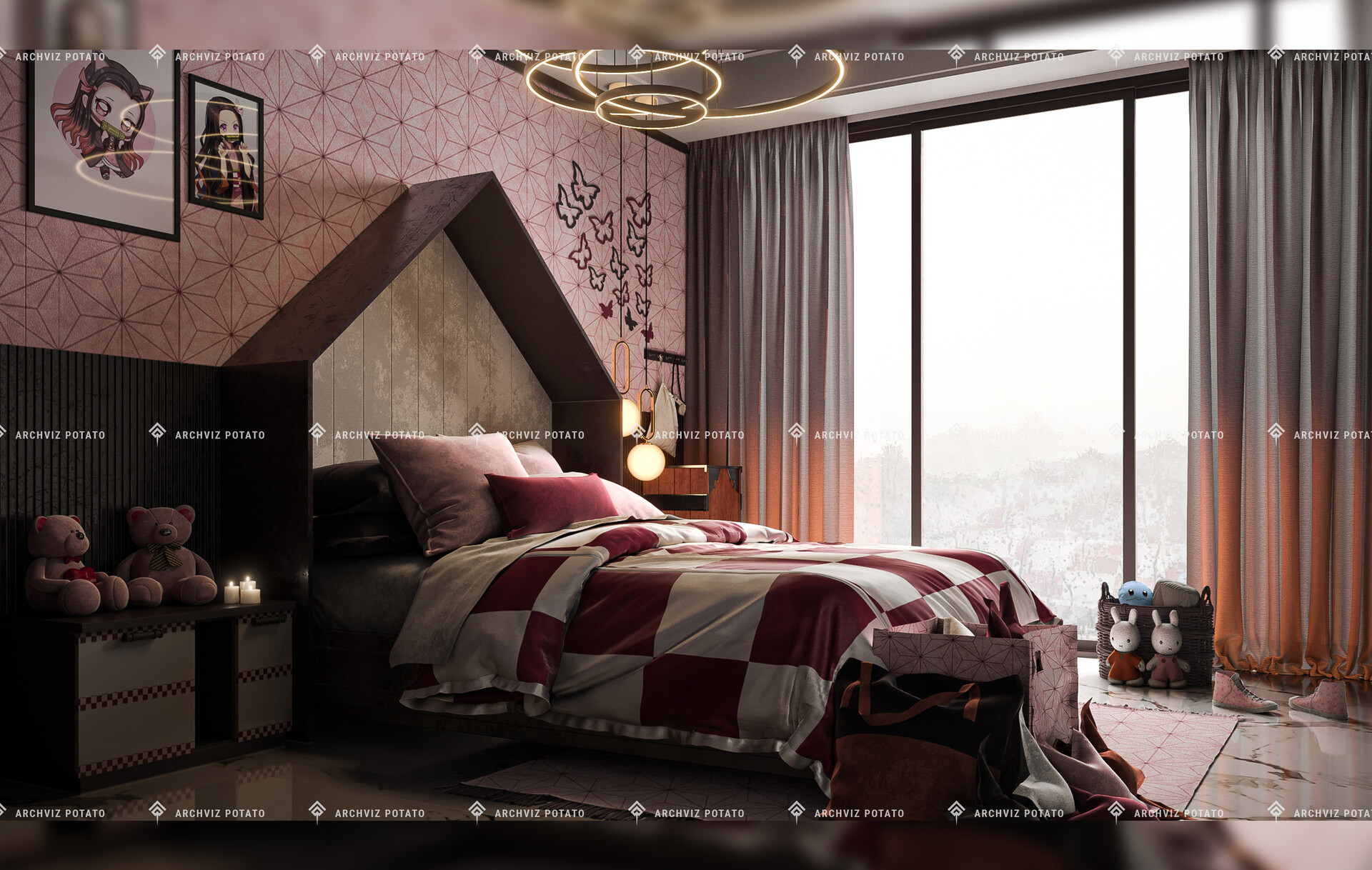 ArtStation - Nezuko : Anime Themed Bedroom