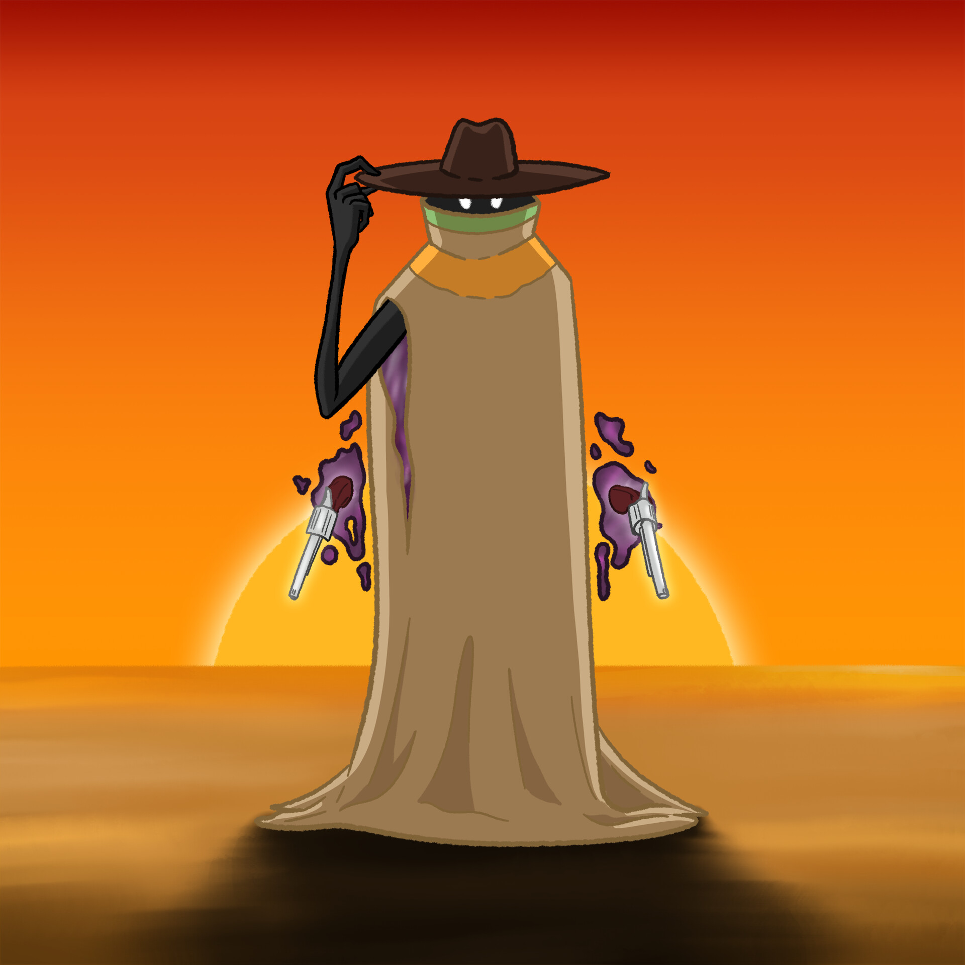 ArtStation - D&D character; Spooky goopy cowboy warlock?