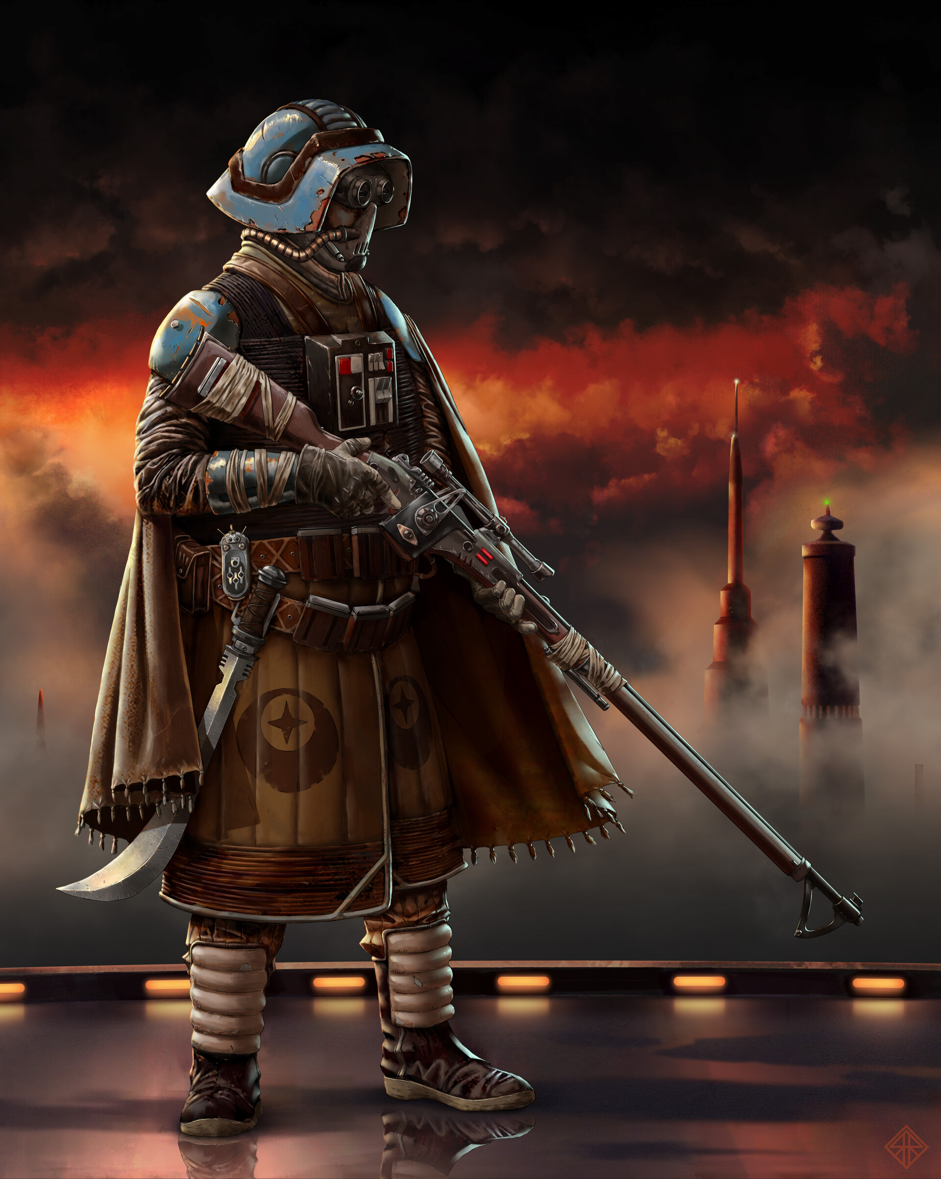 ArtStation - Bounty Hunter in the clouds