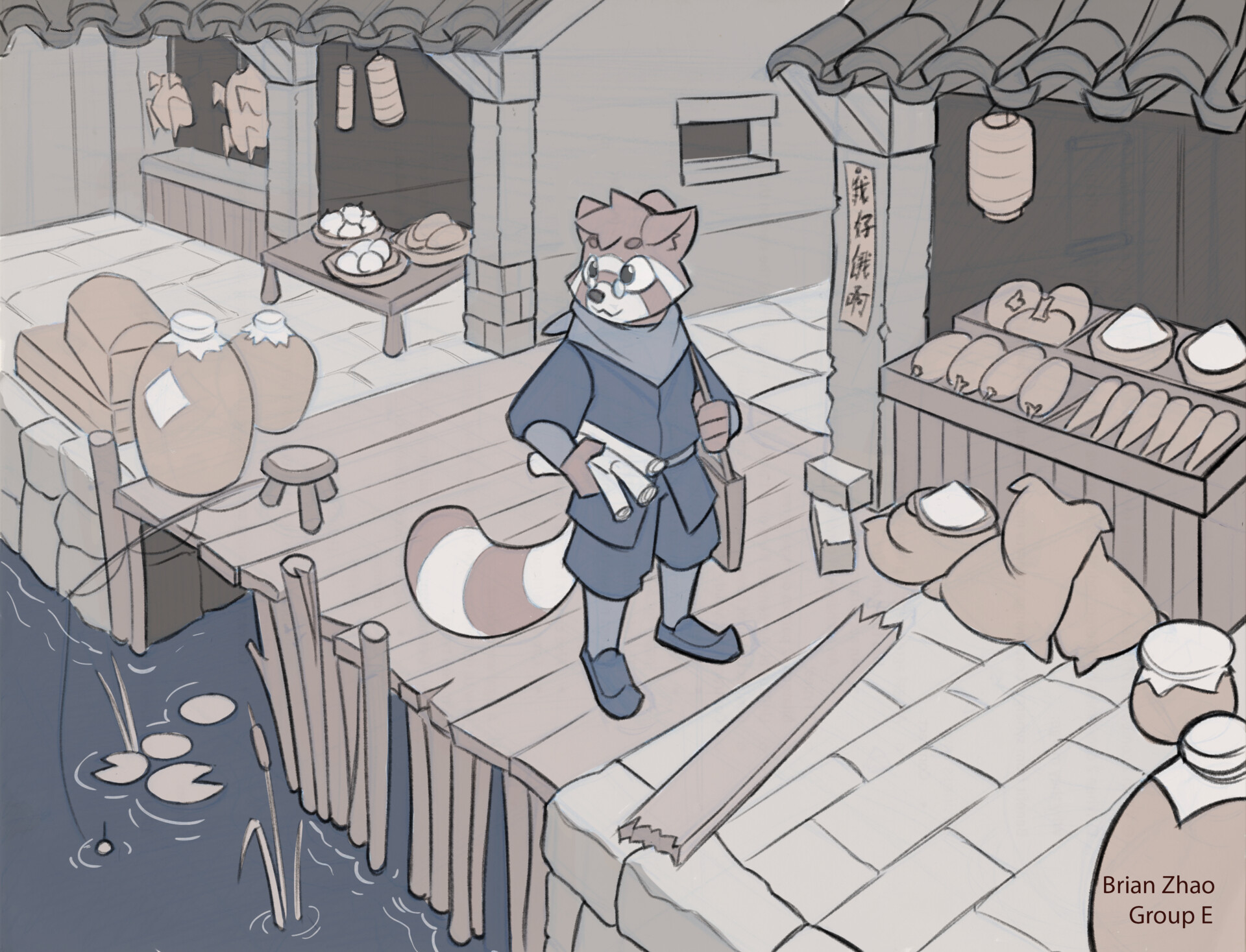 ArtStation - River Market (Storyboards + Layout) - 2019