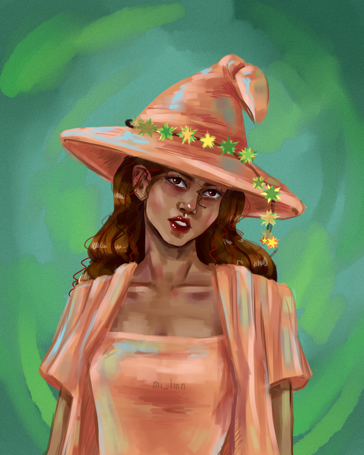 ArtStation - a witch with pink hat